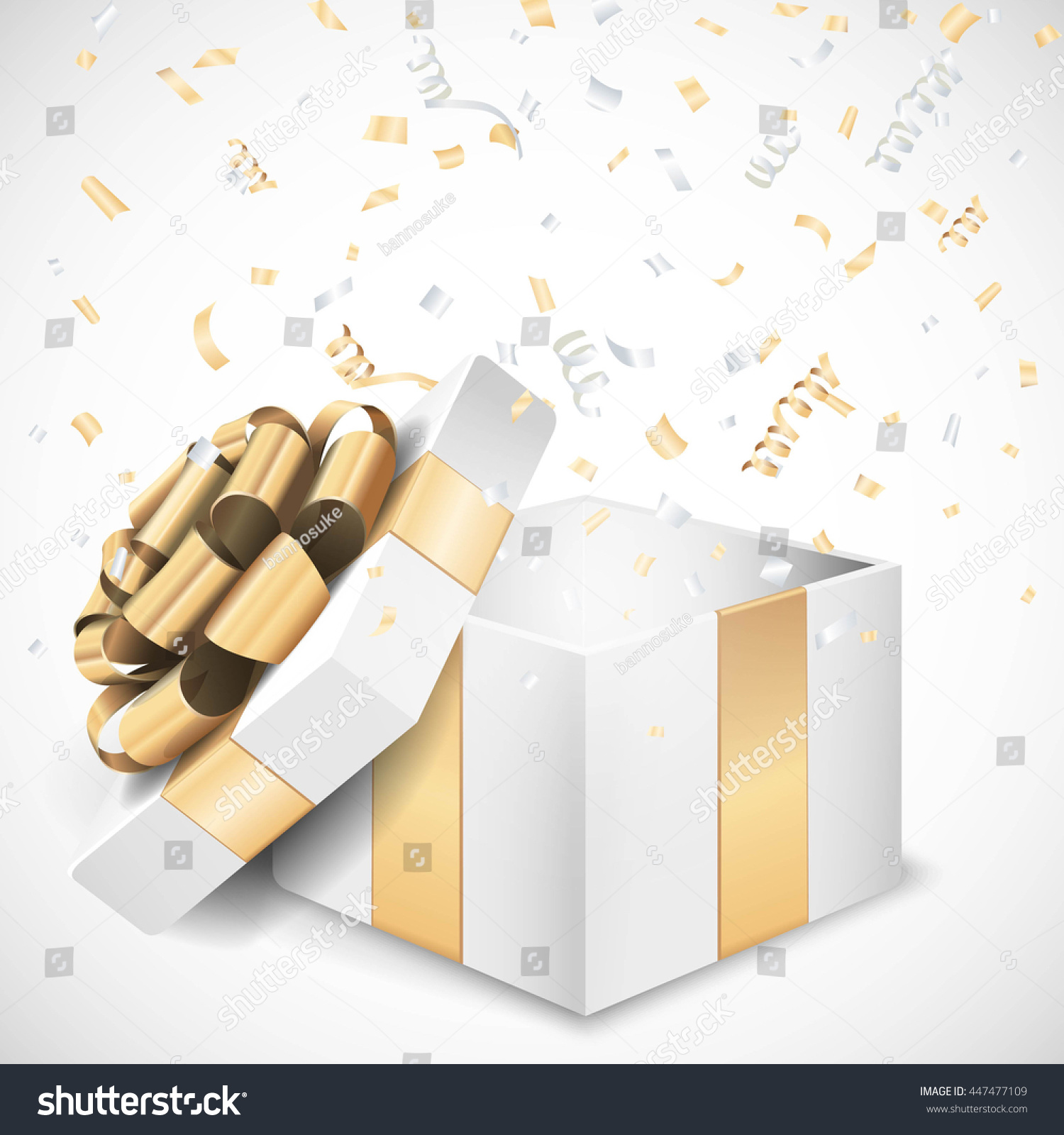 Vector Open Gift Box Confetti Stock Vector (Royalty Free) 447477109