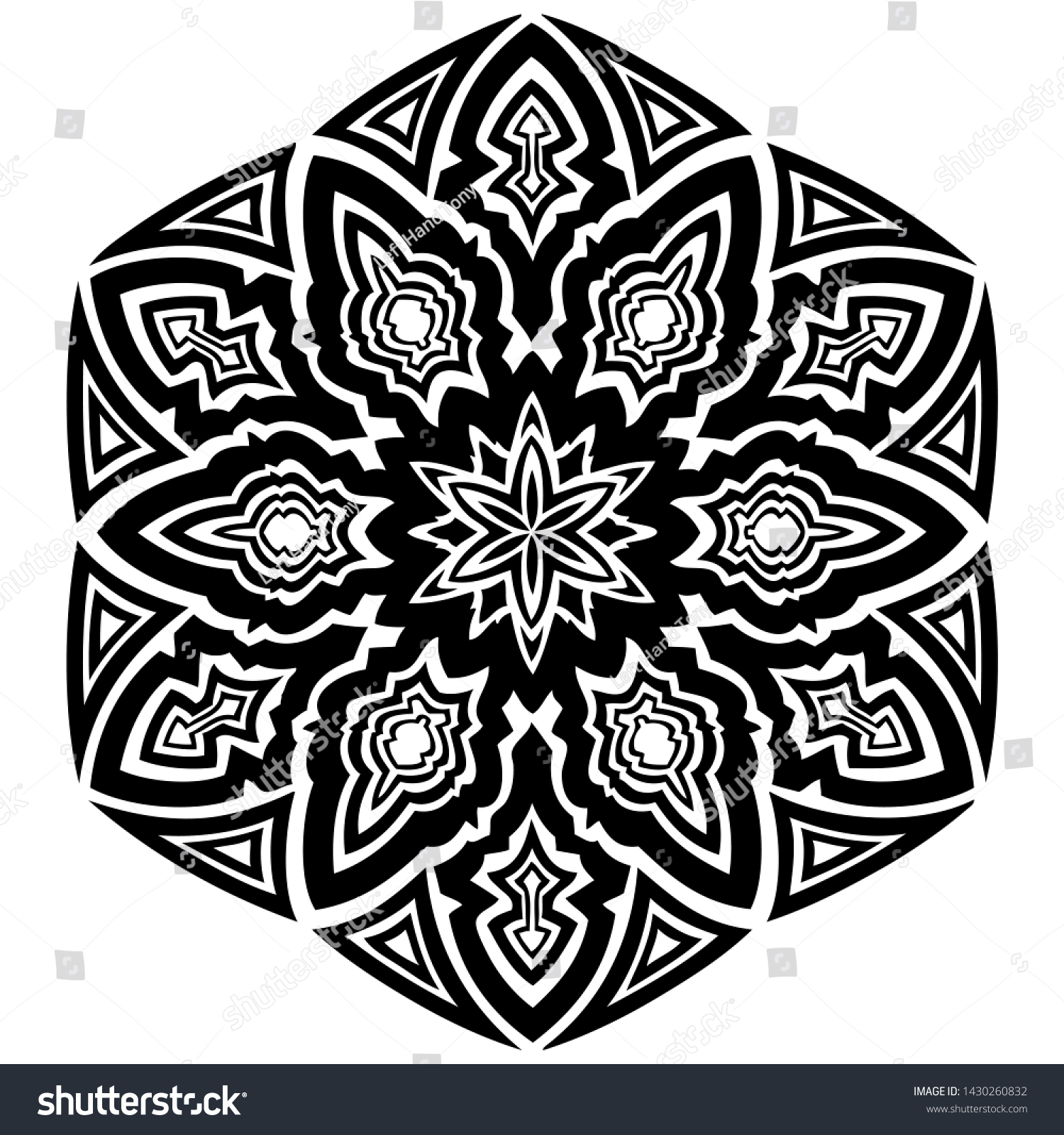 Vector Optical Illusion Hexagonal Mandala Design Stock Vector (Royalty ...