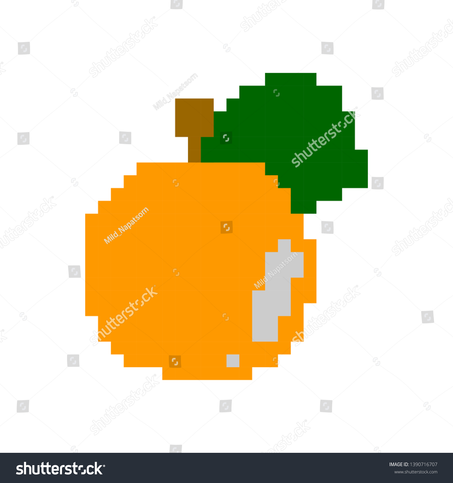 Vector Orange Pixel Art Color: เวกเตอร์สต็อก (ปลอดค่าลิขสิทธิ์) 1390716707 | Shutterstock