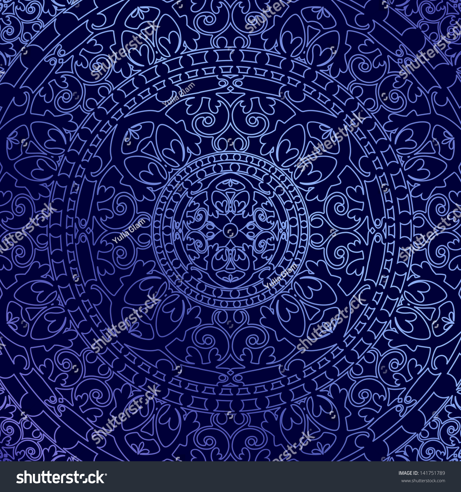 Vector Oriental Blue Background Ornament Stock Vector (Royalty Free) 141751789