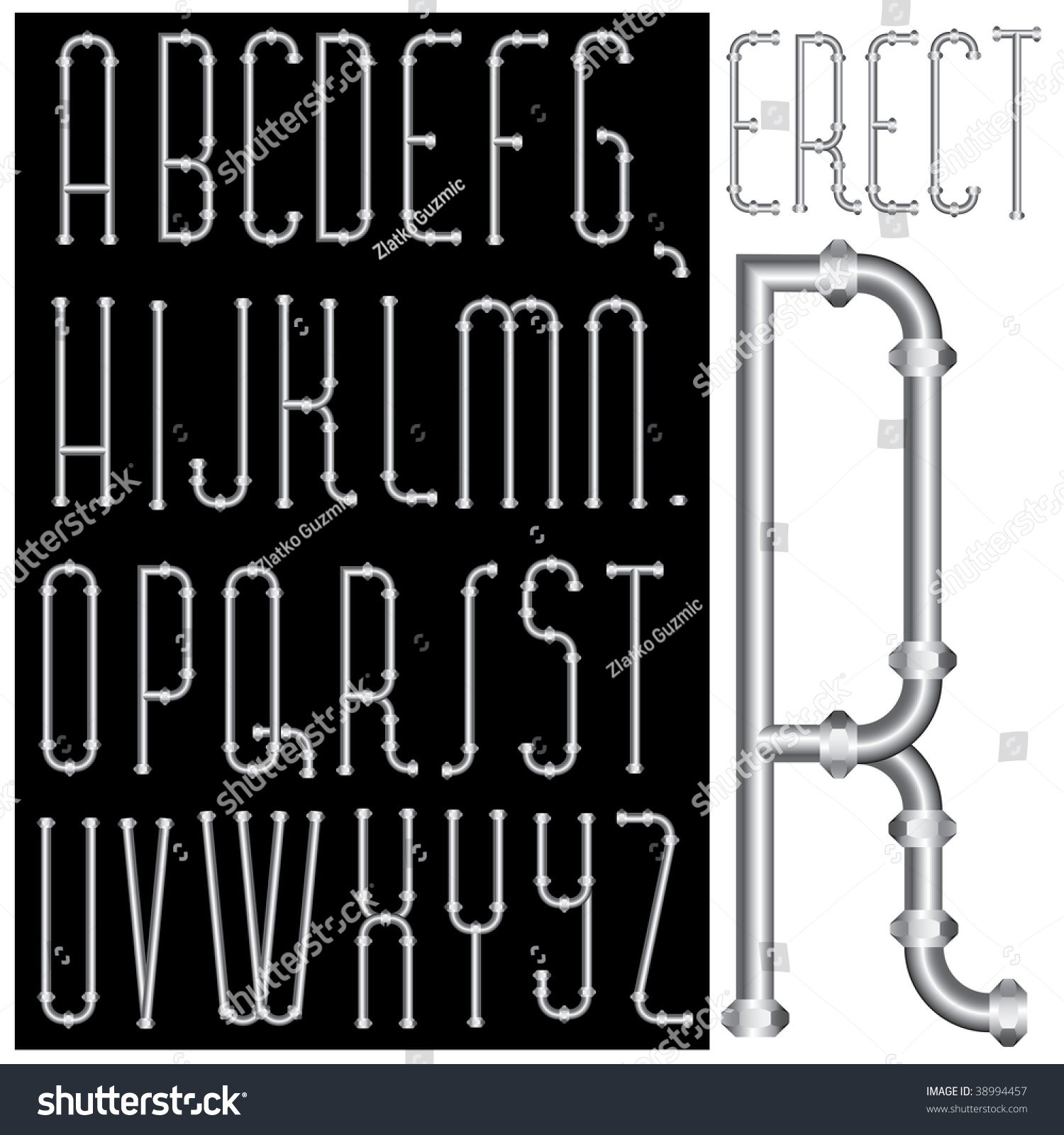 Vector Original Font Pipes Stock Vector 38994457 - Shutterstock