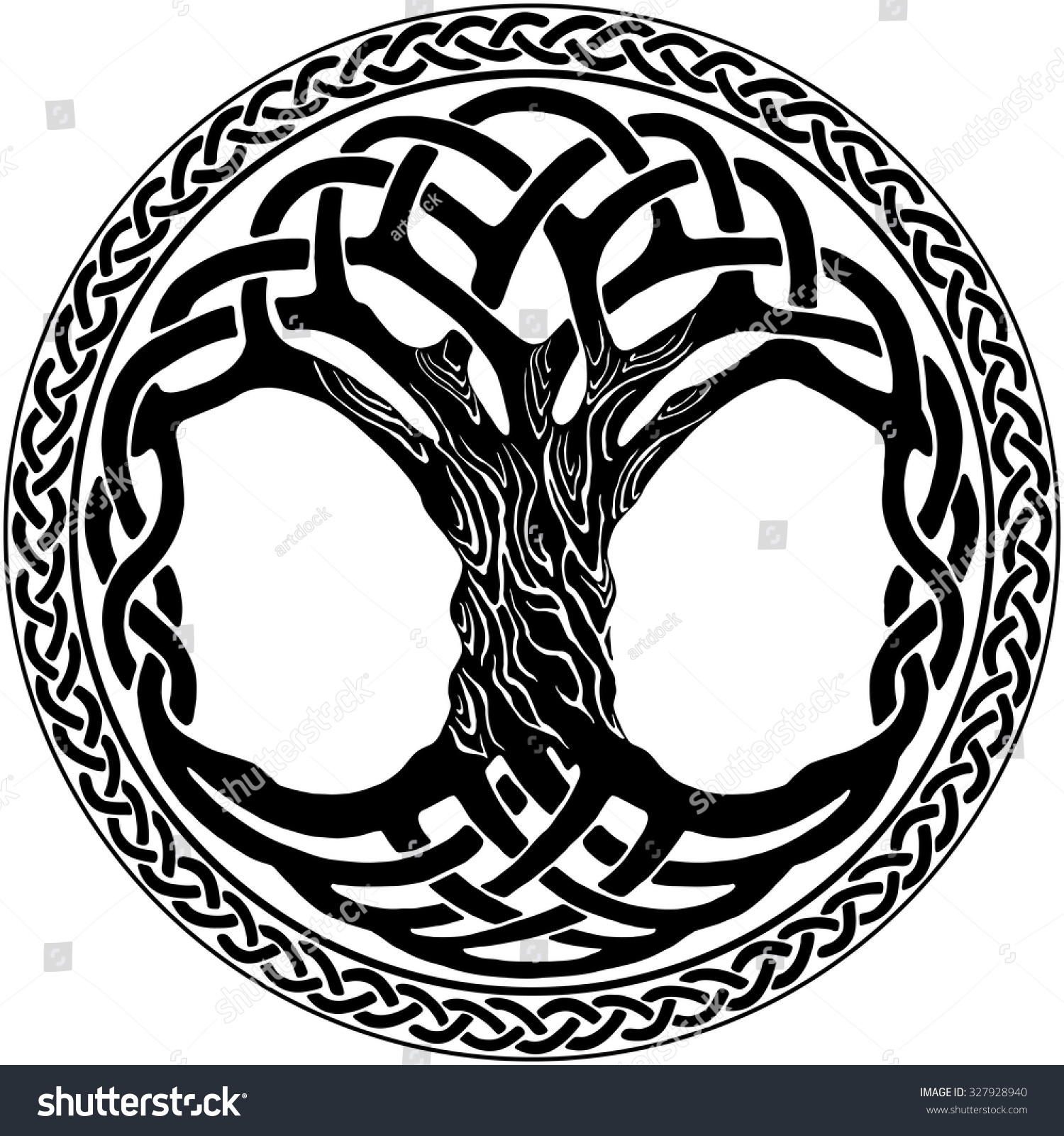 Vector Ornament Decorative Round Celtic Tree Stock Vector (Royalty Free ...