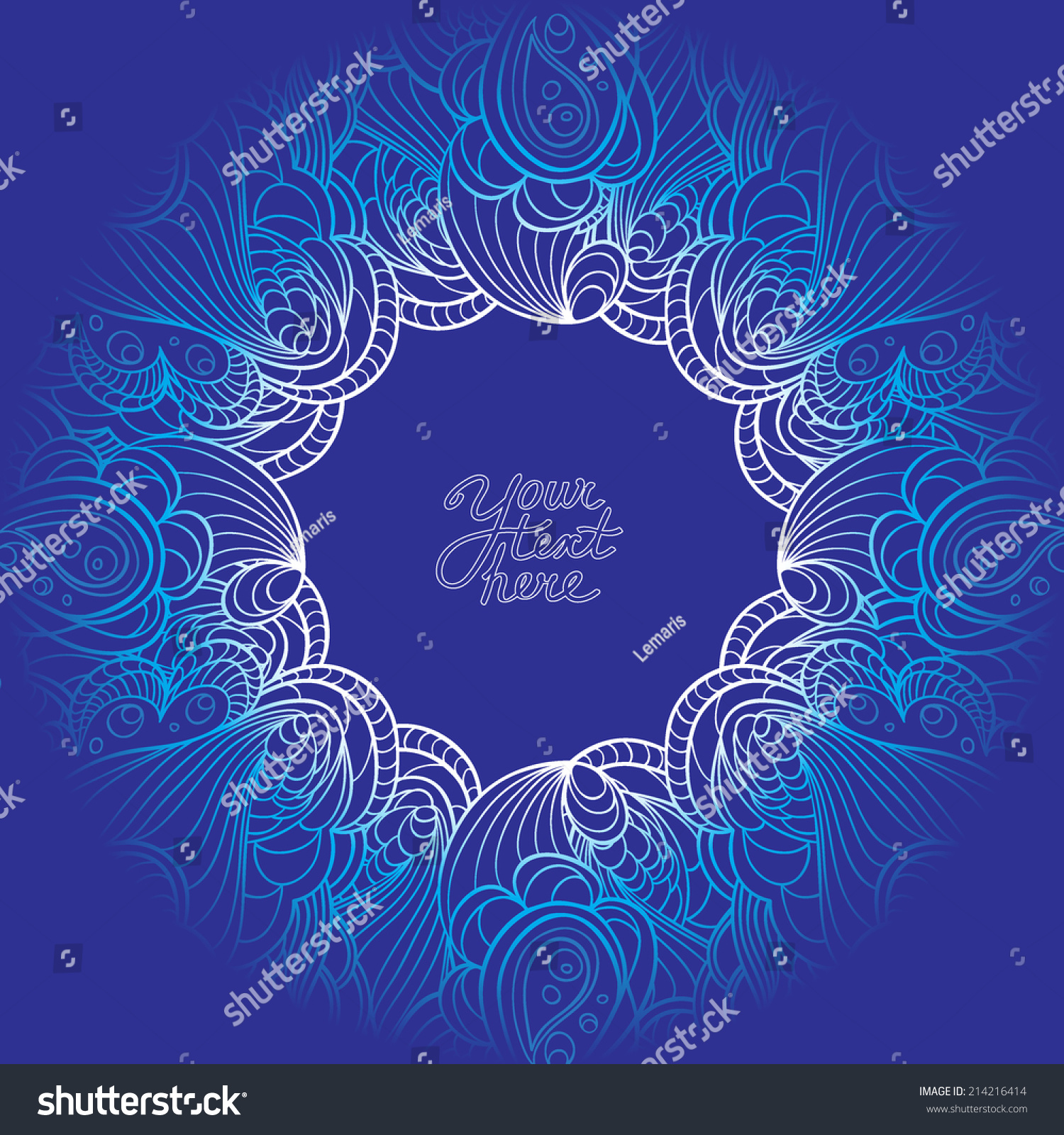 Vector Ornamental Wave Circle Frame Stock Vector (Royalty Free) 214216414