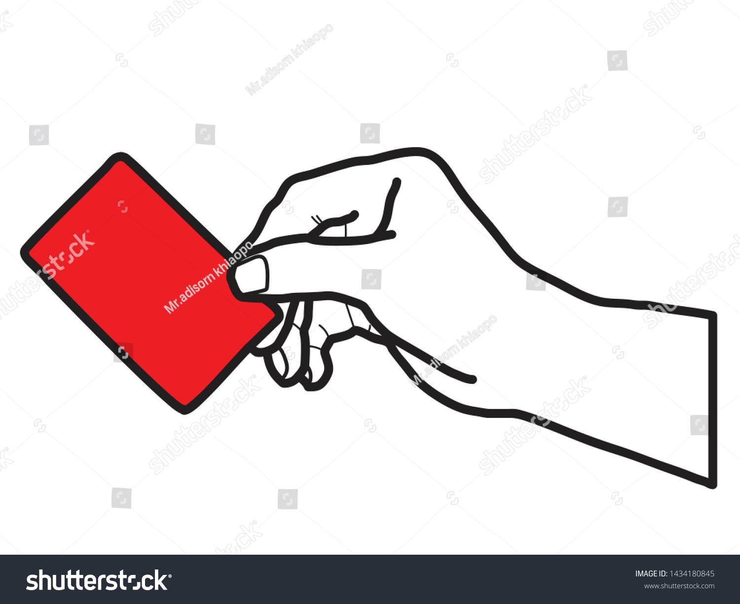 Vector Outline Drawing Hand Holding Red: เวกเตอร์สต็อก (ปลอดค่า ...