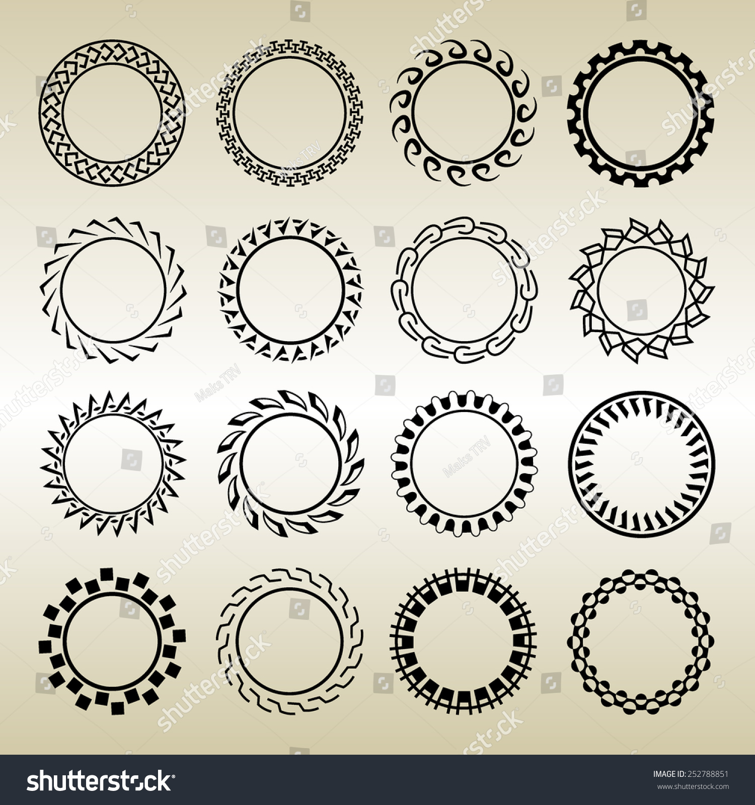 Vector Outline Frames Logo Badge Templates Stock Vector (Royalty Free ...