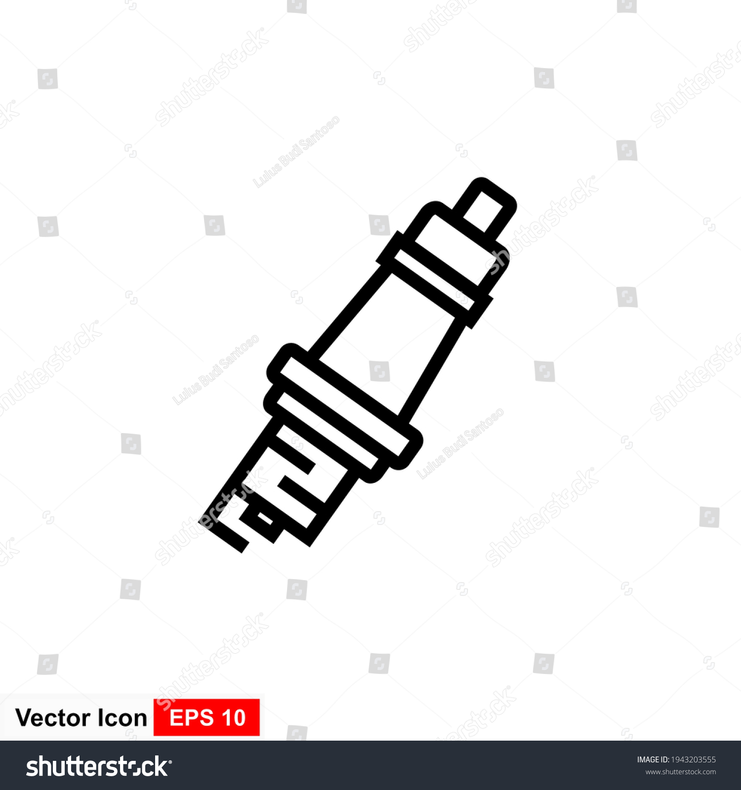 Vector Outline Spark Plug On White Stock Vector (Royalty Free ...
