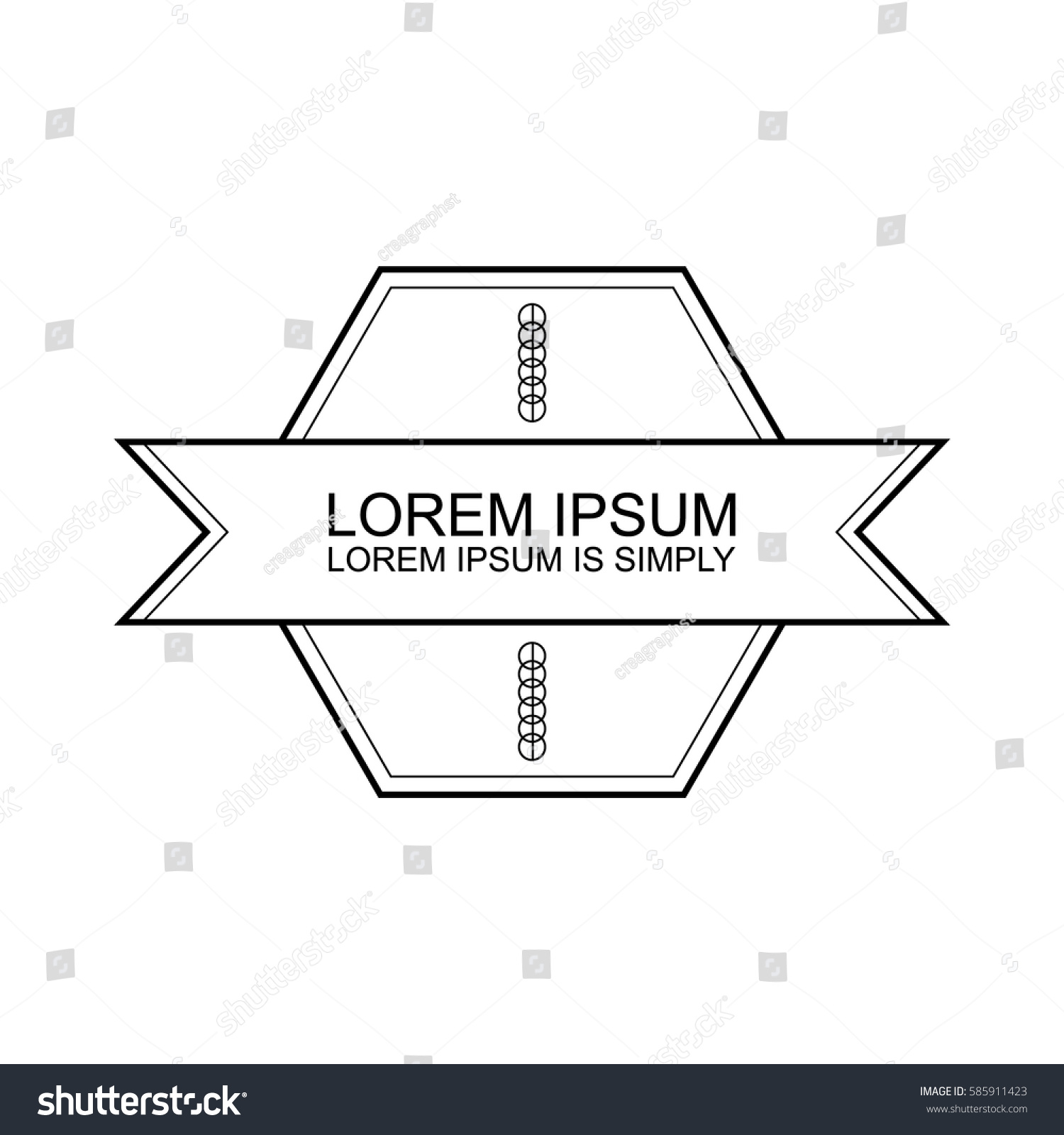 Vector Outline Text Template Stock Vector (Royalty Free) 585911423