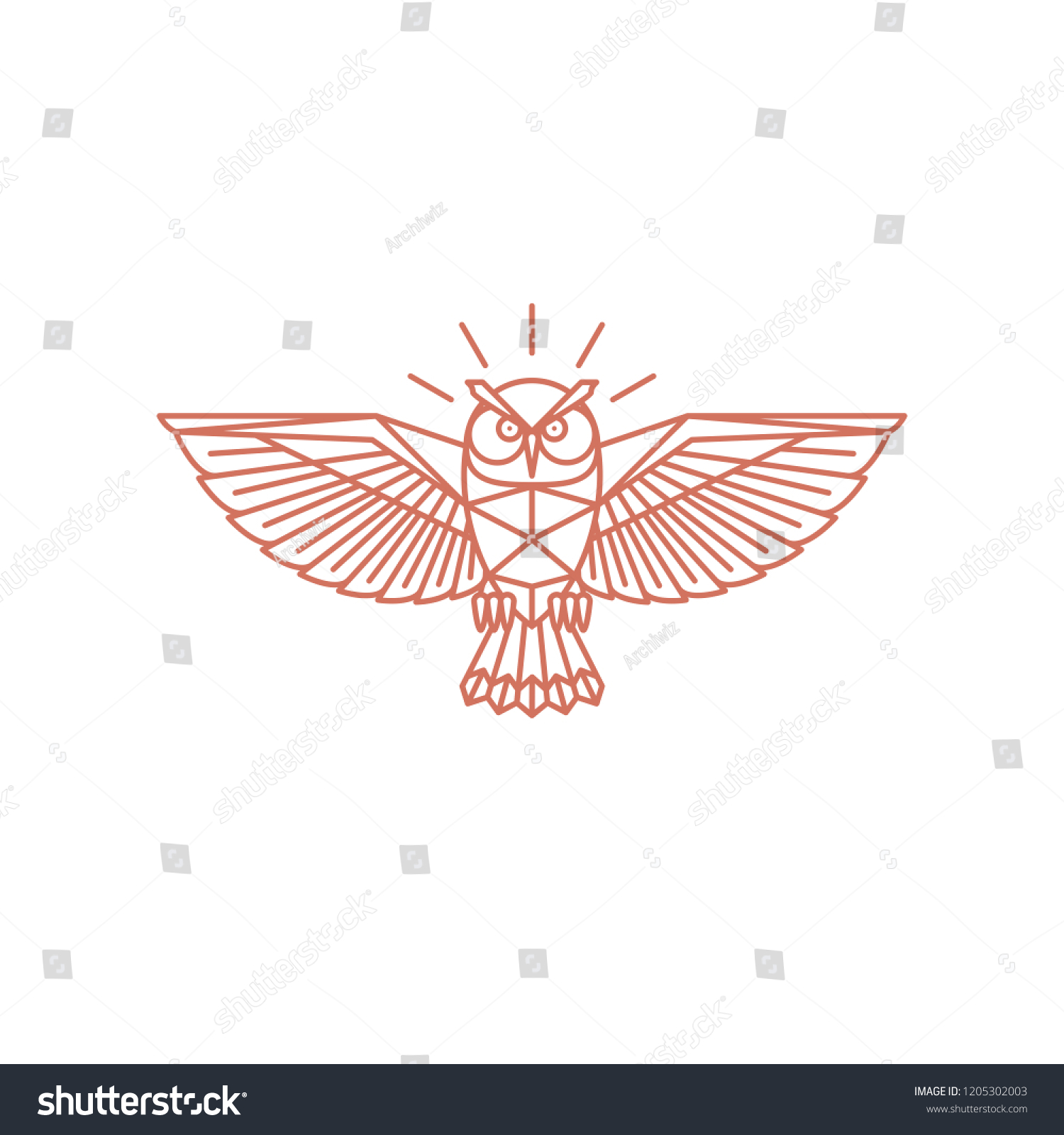 Vector Owl Geometric Illustration Logo Design Stock Vector (Royalty ...