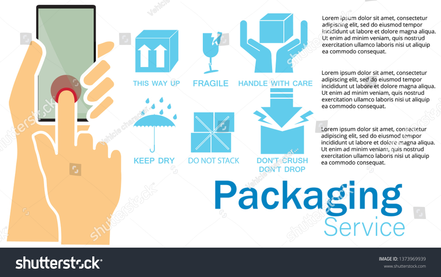 Vector Packaging Symbols Send Smartphone Stock Vector (Royalty Free ...