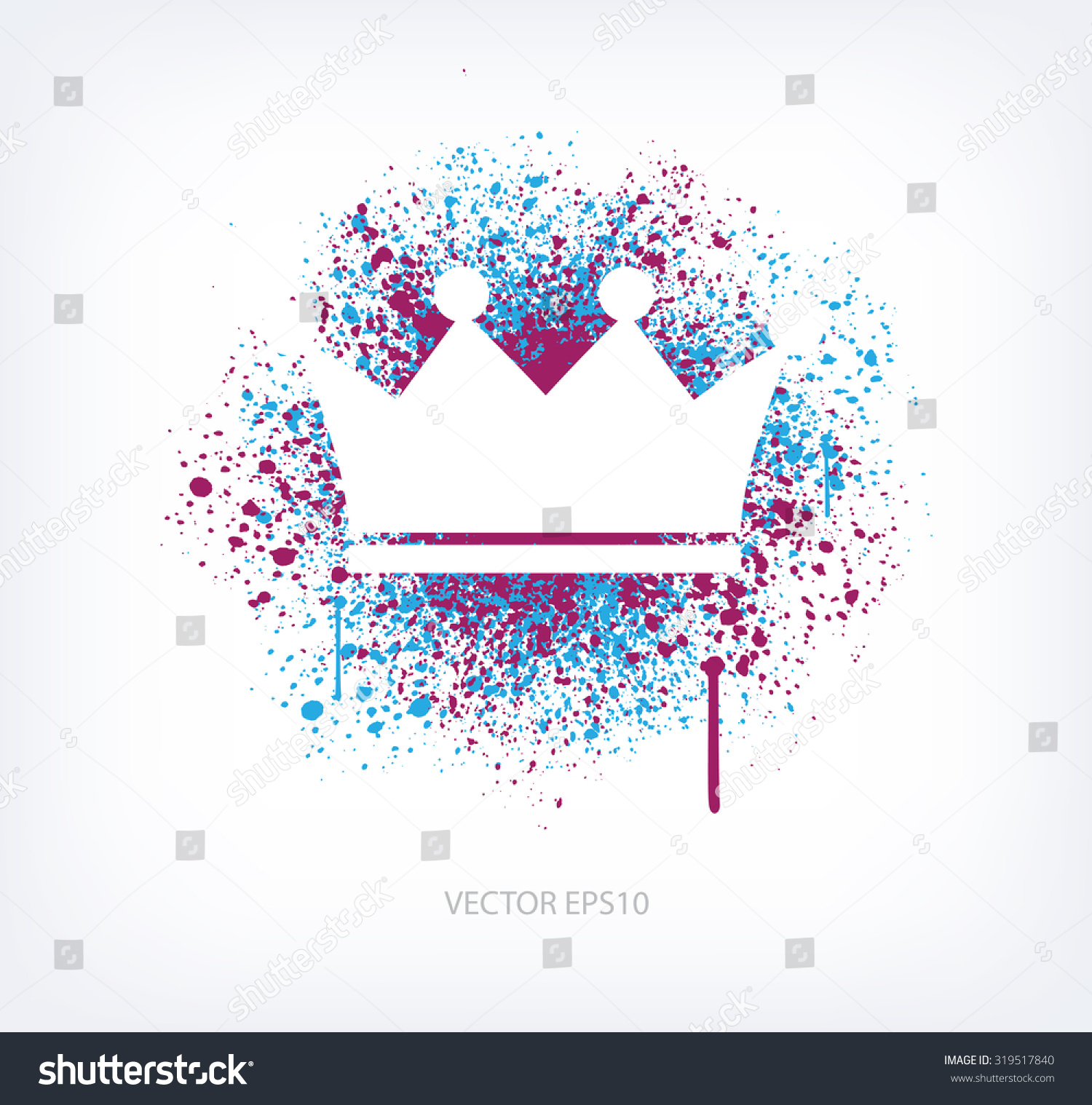 Vector Paint Splatter Design Crown Icon Stock Vector (Royalty Free ...