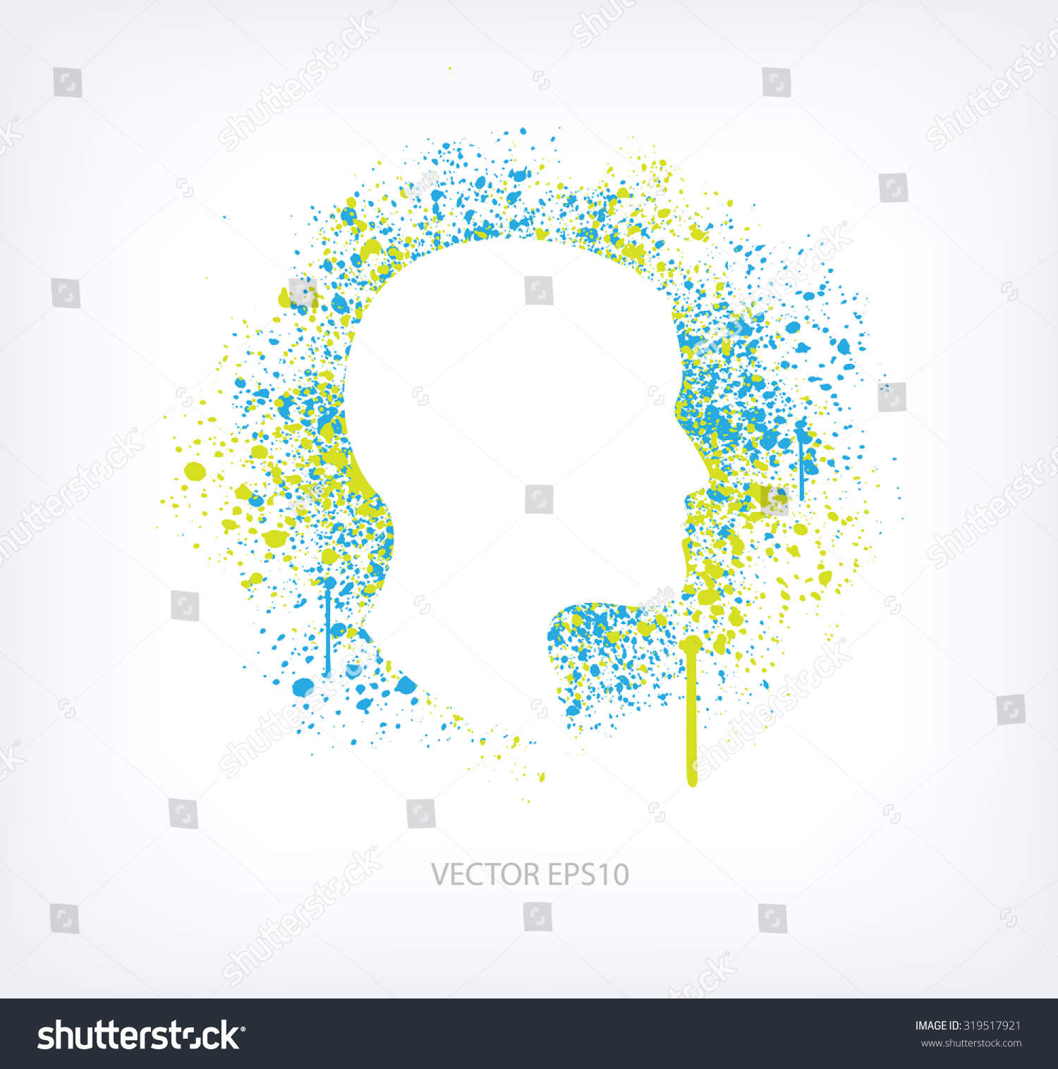 Vector Paint Splatter Design Human Head Stock Vector (Royalty Free ...