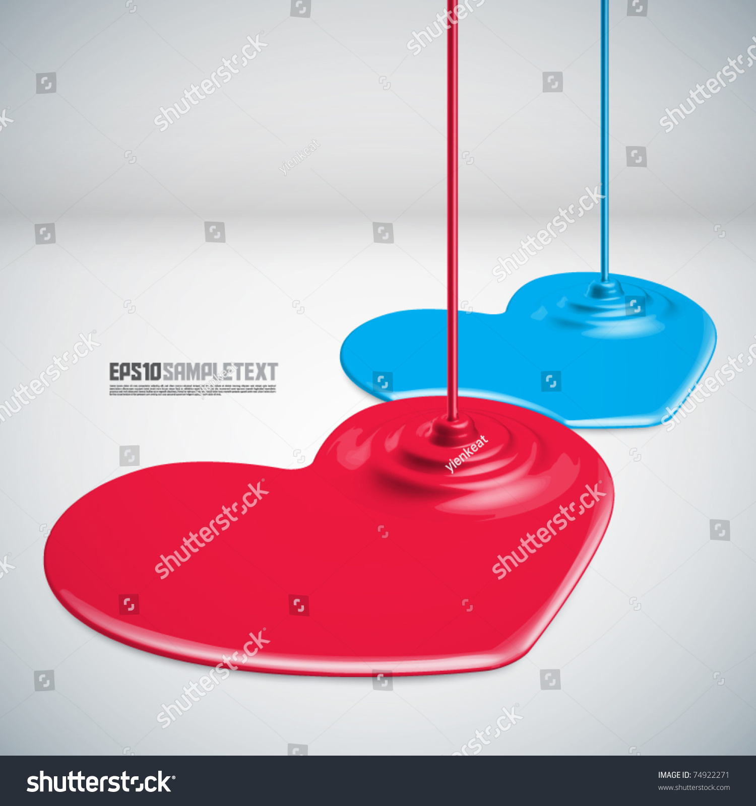 Vector Paints Dripping Hearts Stock Vector (Royalty Free) 74922271 ...