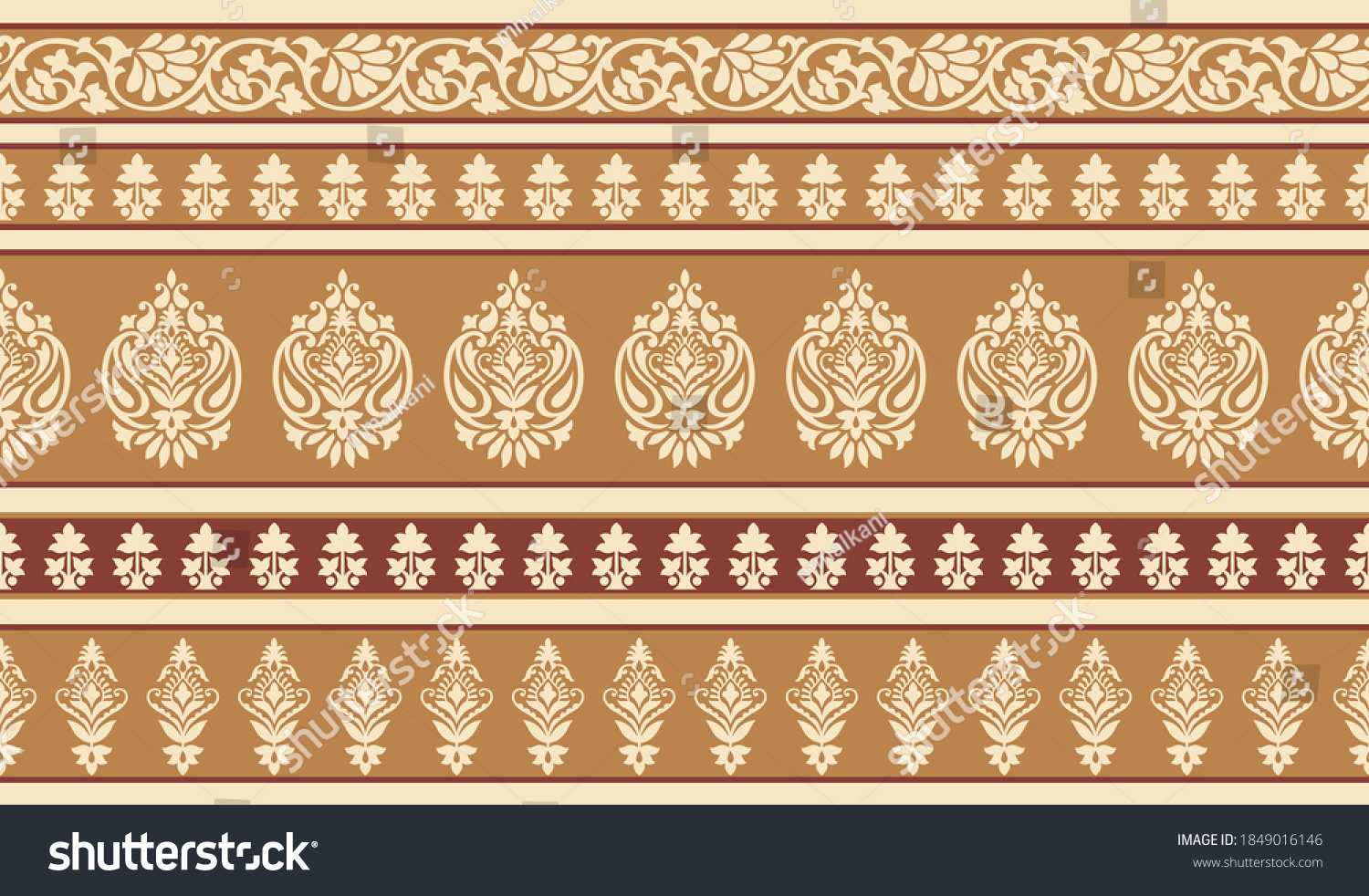 Vector Paisley Border Design Flower Stock Vector (Royalty Free ...