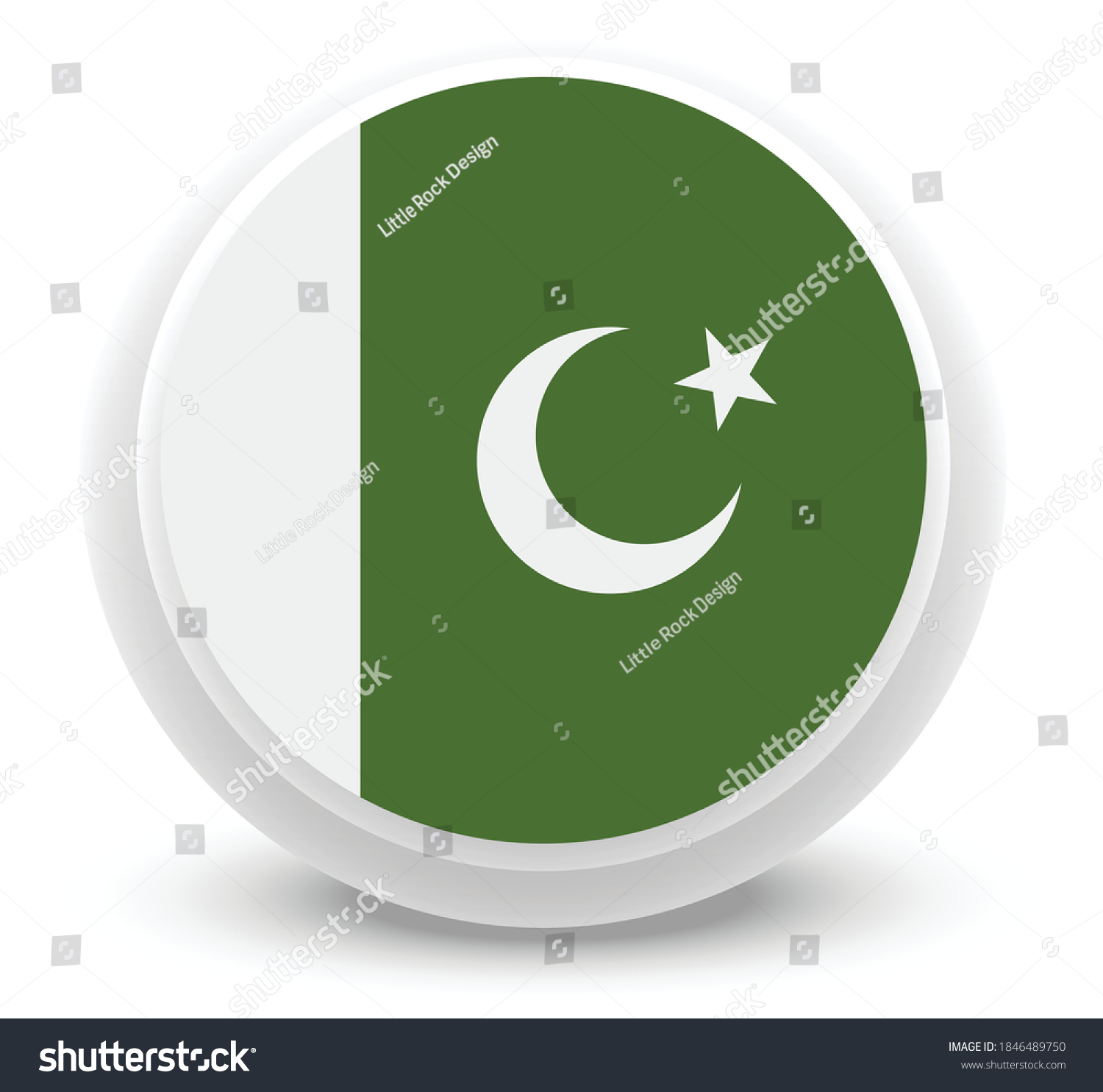 Vector Pakistan Flag Button Icon Stock Vector (Royalty Free) 1846489750 ...