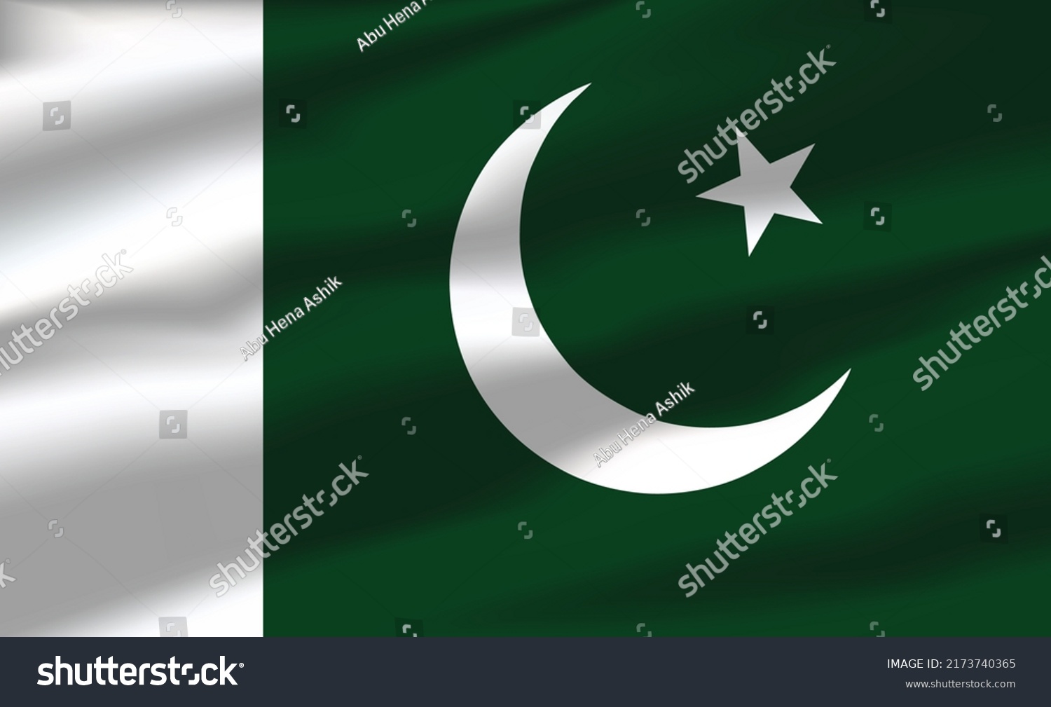 Vector Pakistan Flag Waving Realistic Flowing Stock Vector (Royalty ...