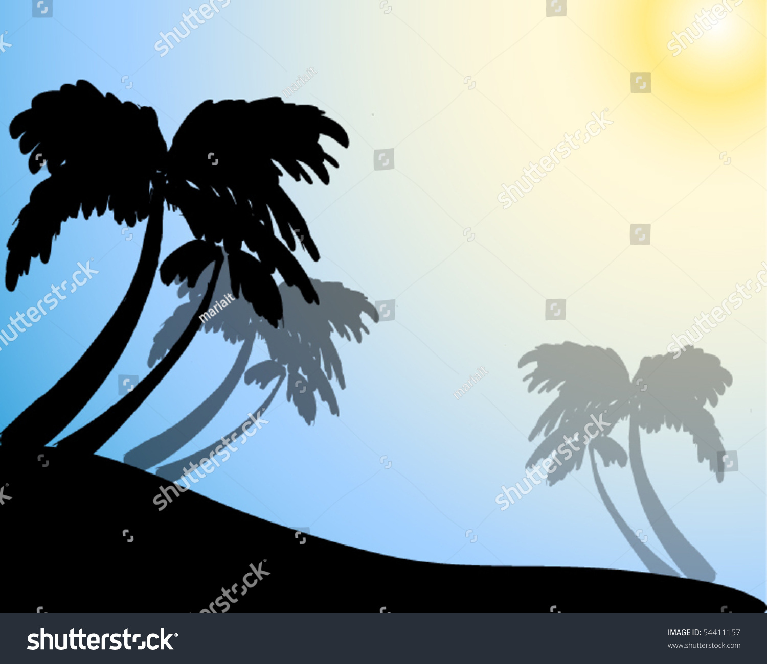 Vector Palm Trees Silhouettes: vetor stock (livre de direitos) 54411157 ...