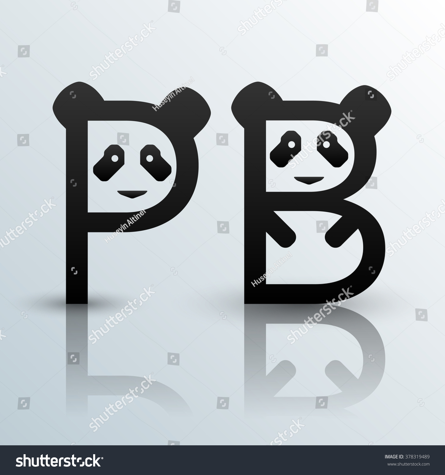 Vector Panda Brothers Logo Sign Stock Vector (Royalty Free) 378319489