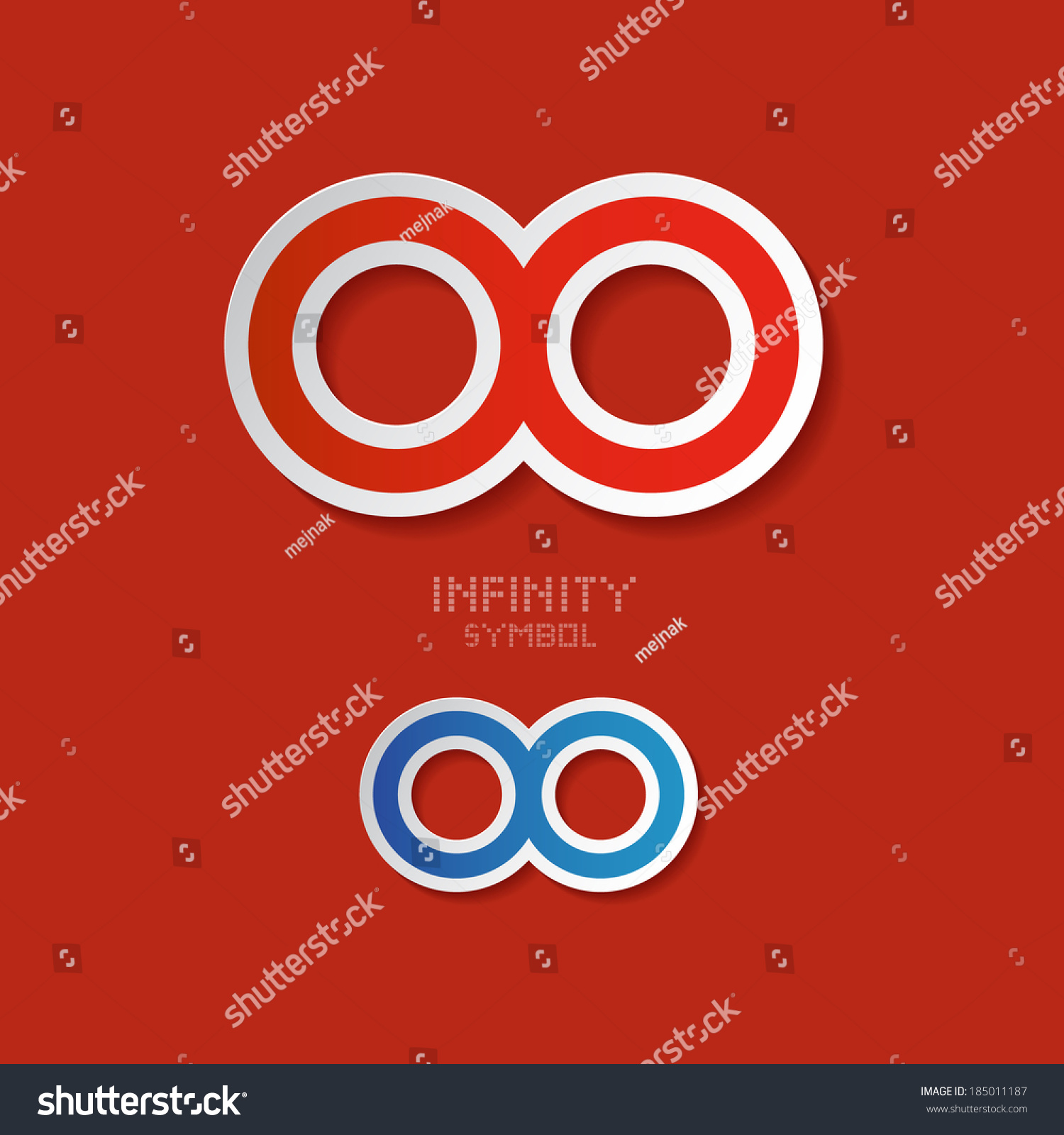 Vector Paper Infinity Symbols On Red Stock Vector (Royalty Free) 185011187