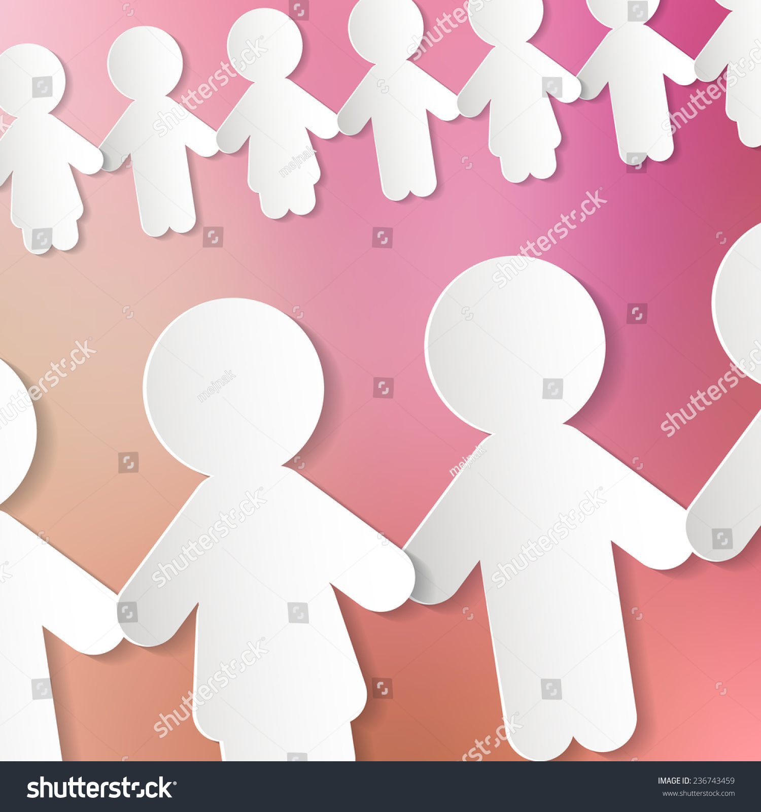 Vector Paper People Chain Stock Vector (Royalty Free) 236743459 ...