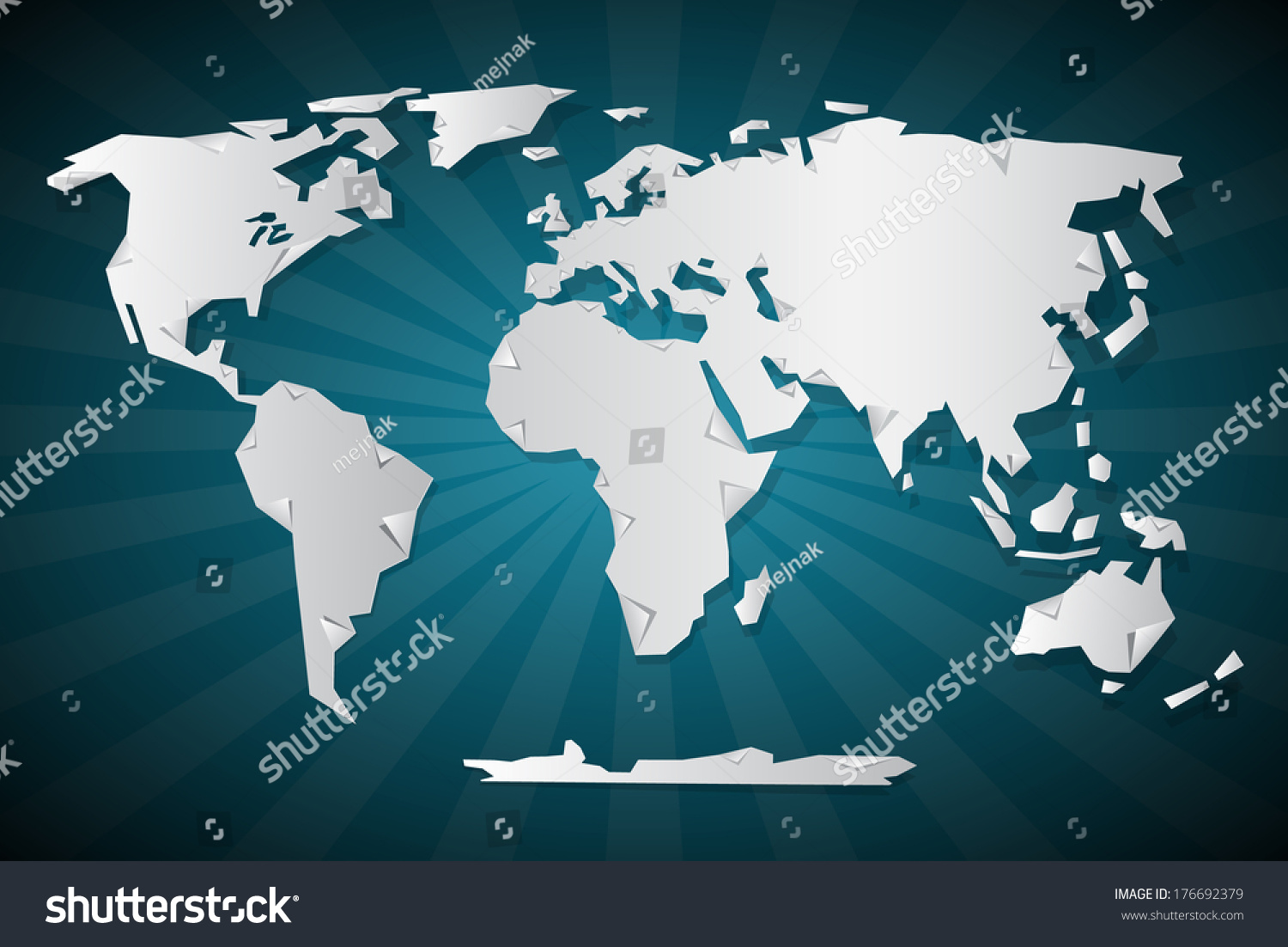 Vector Paper World Map Illustration Stock Vector Royalty Free