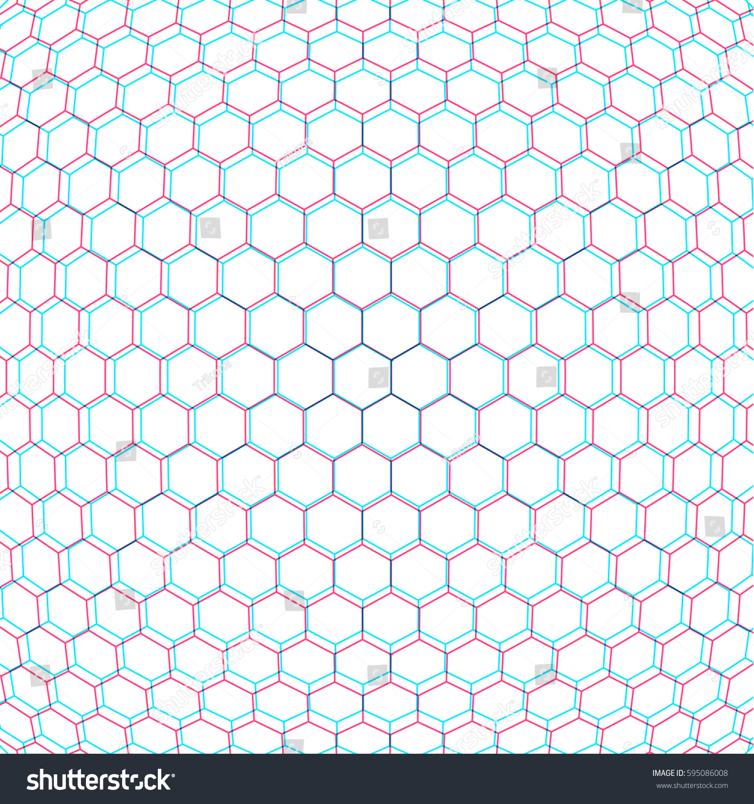 Vector Parametric Design Anaglyph Hexagonal Net: vector de stock (libre ...