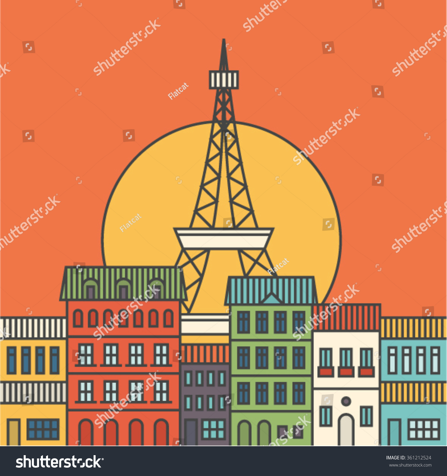 Vector Paris Illustration Stock Vector (Royalty Free) 361212524 ...