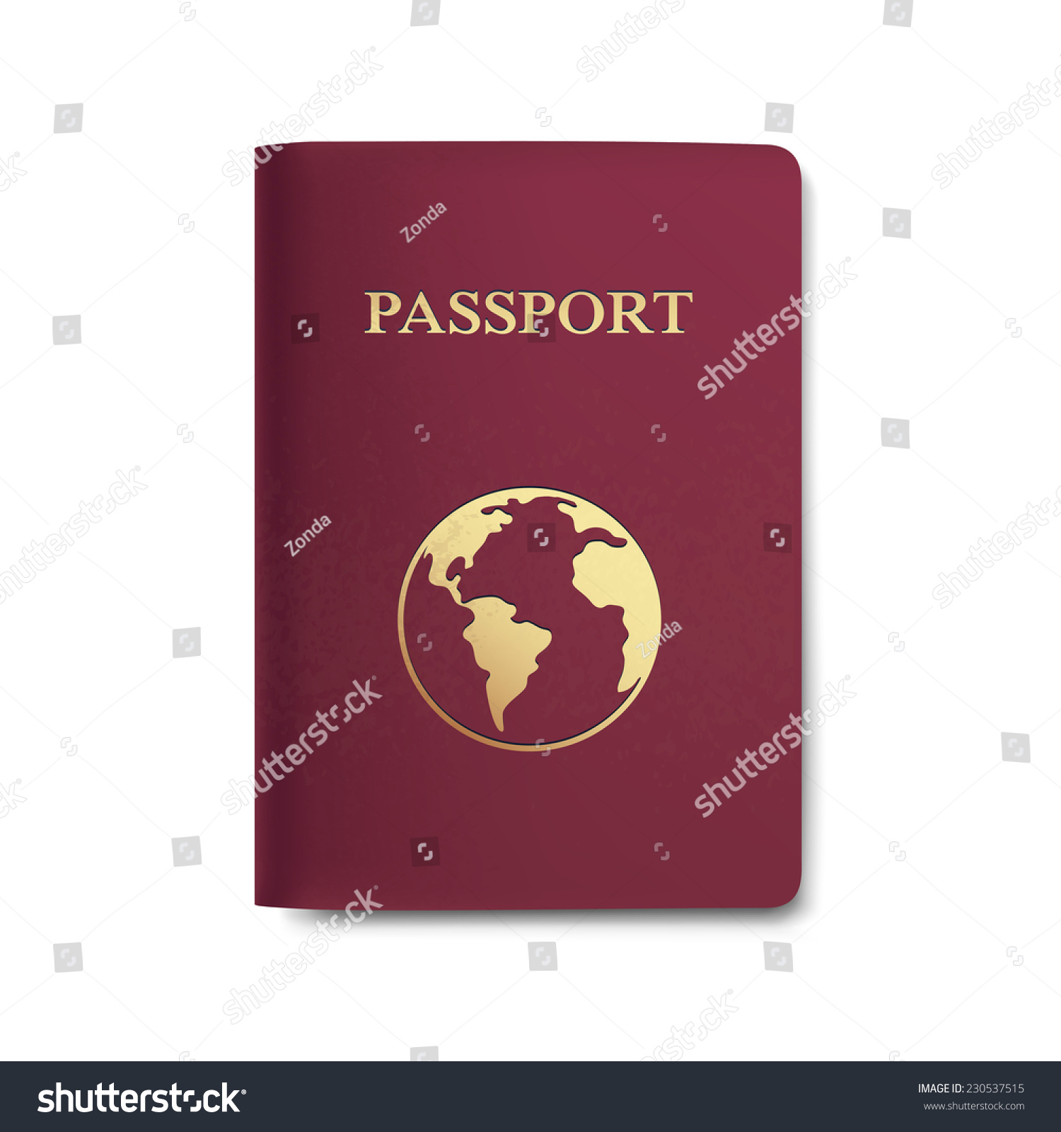 Vector Passport Map Isolated On White 스톡 벡터(로열티 프리) 230537515 ...