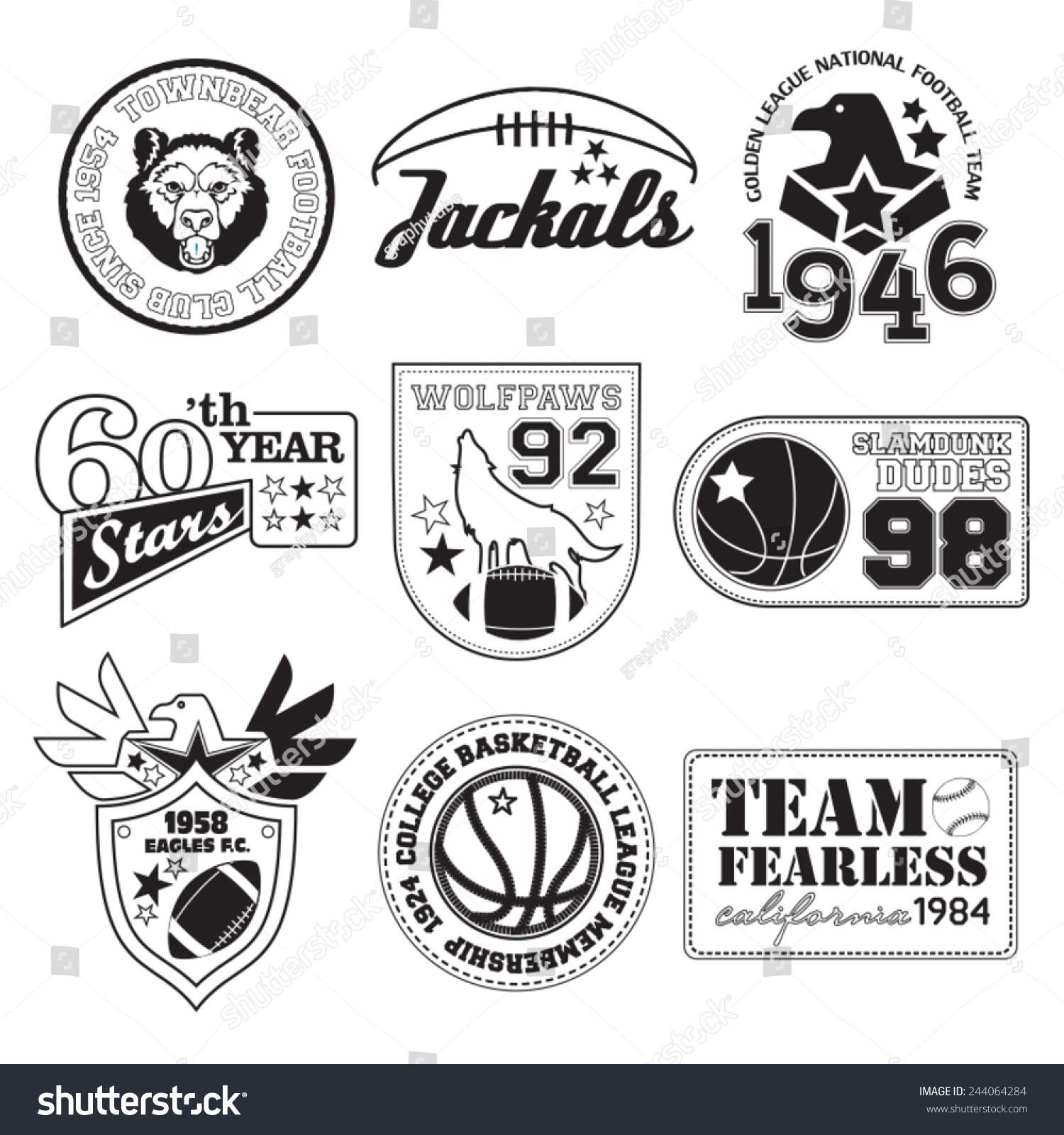 Vector Patch Black White Stock Vector (Royalty Free) 244064284