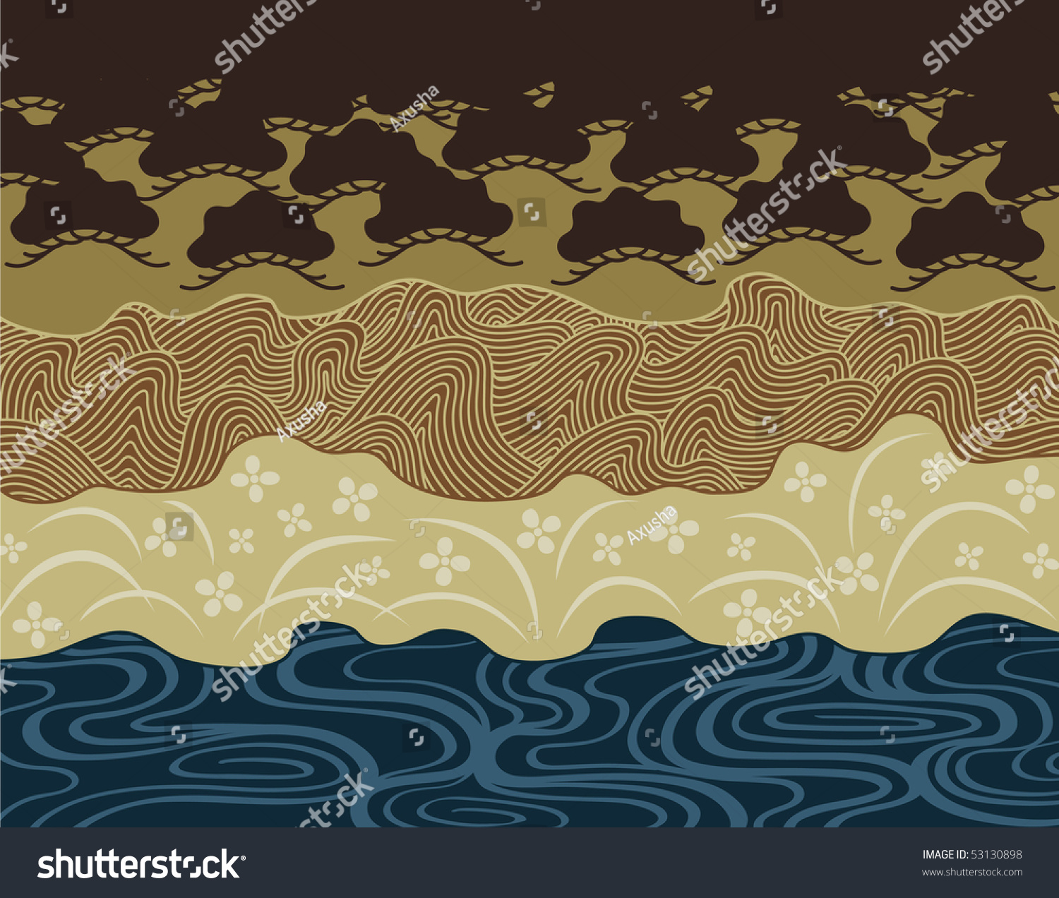 Vector Pattern Including Ethnic Japan Motif Stock Vector (Royalty Free ...