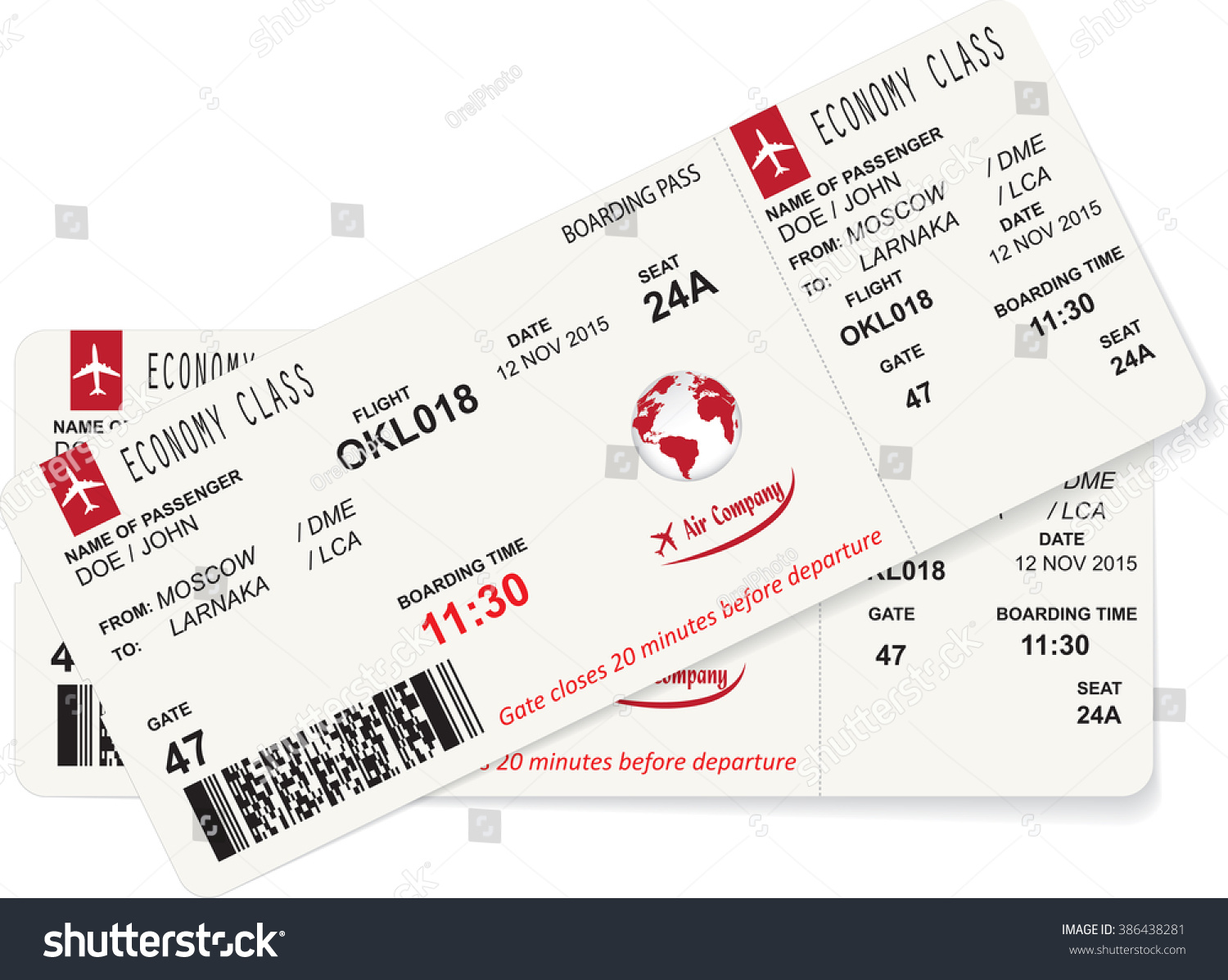 Vector Pattern Boarding Pass Stock Vector (Royalty Free) 386438281