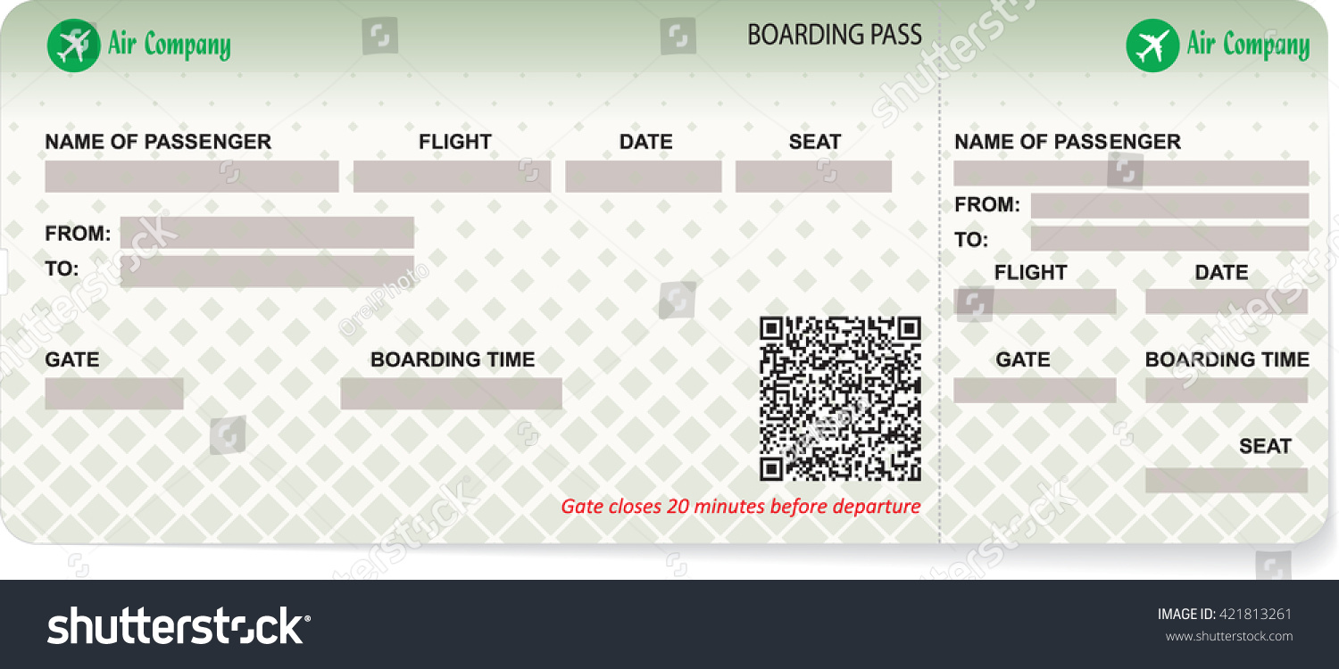Vector Pattern Boarding Pass Stock Vector (Royalty Free) 421813261 ...