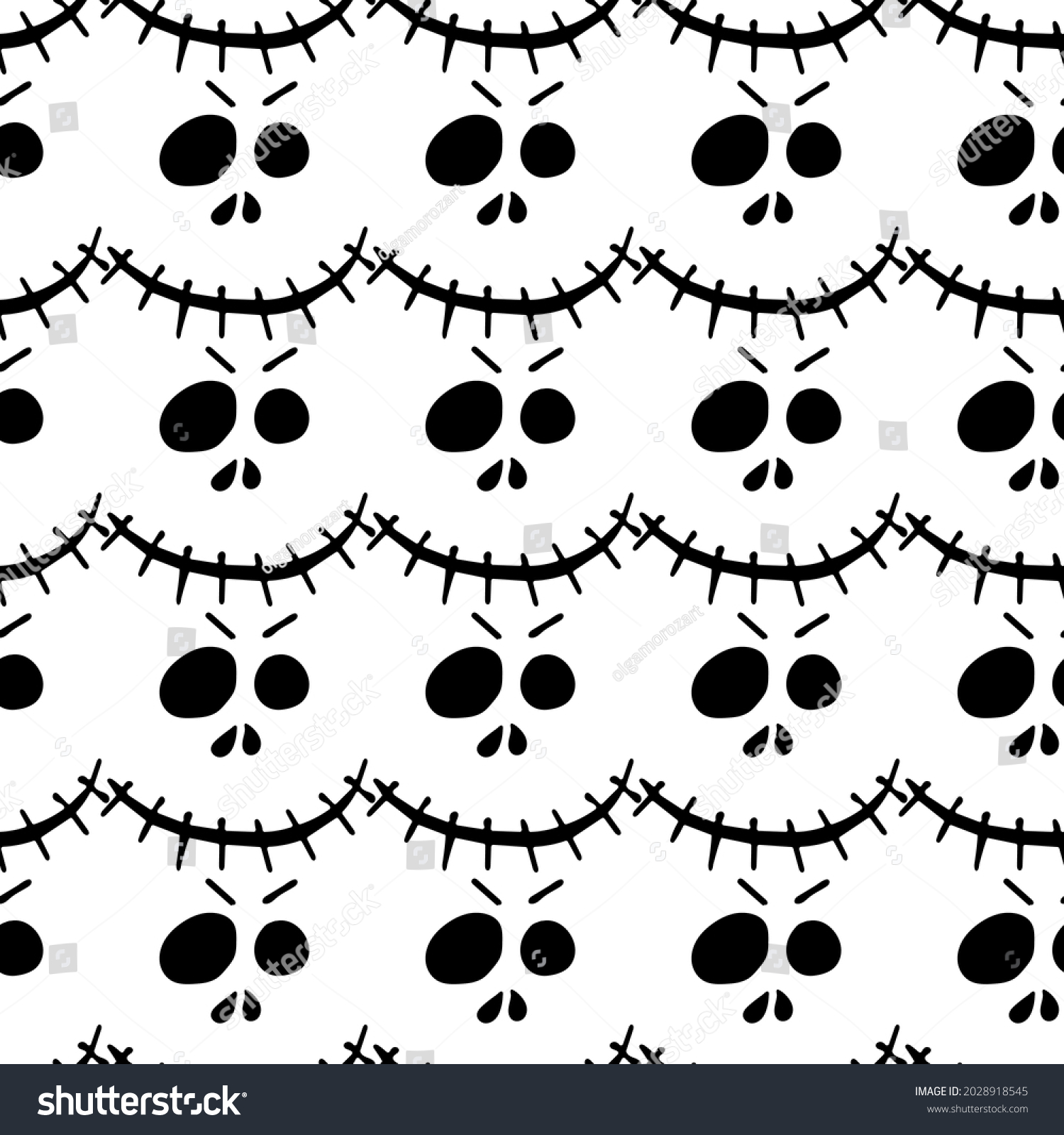 Vector Pattern Scary Faces Scary Pattern Stock Vector (Royalty Free ...