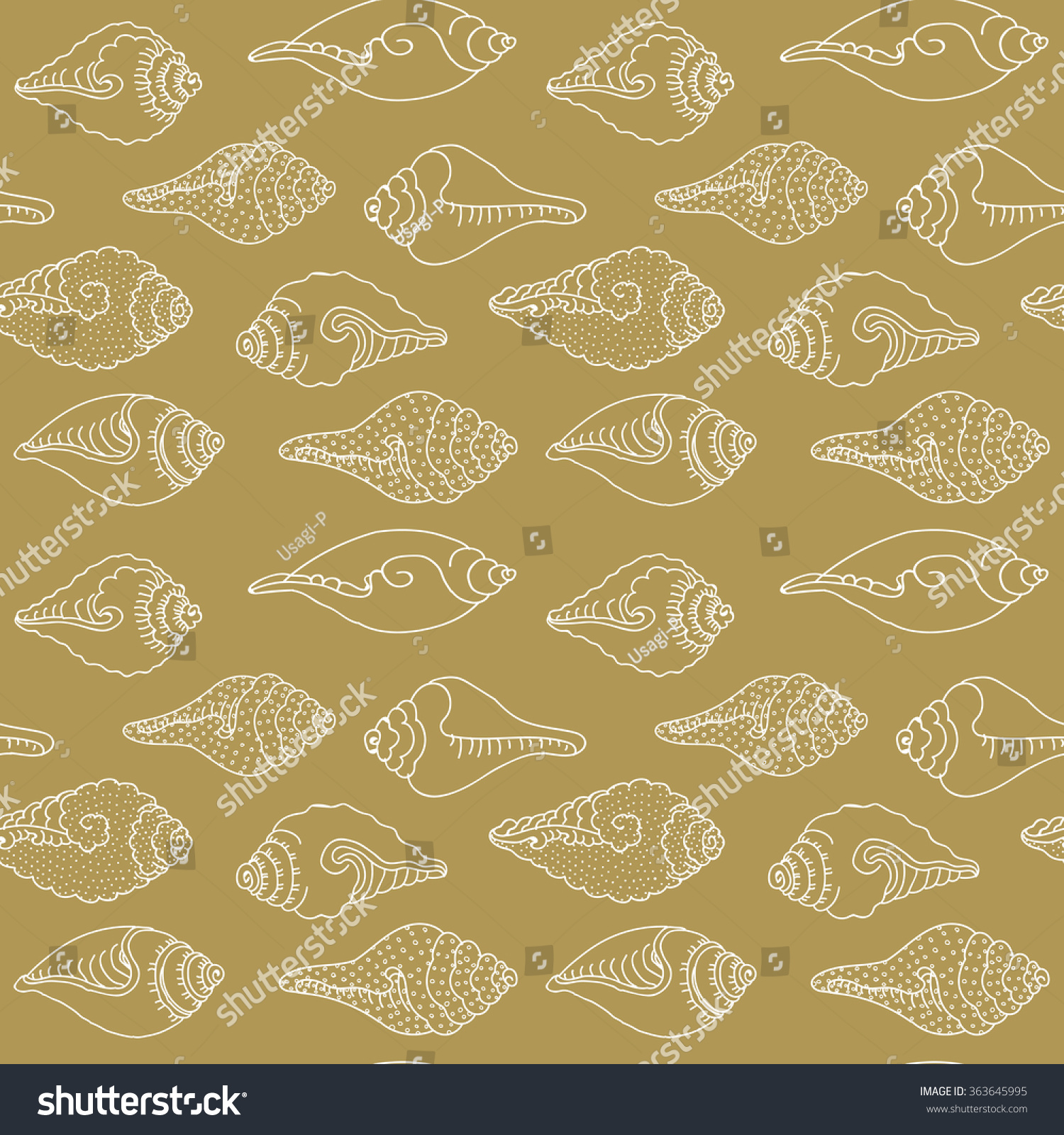 Vector Pattern Sea Shells Geometric Wave Stock Vector (Royalty Free ...