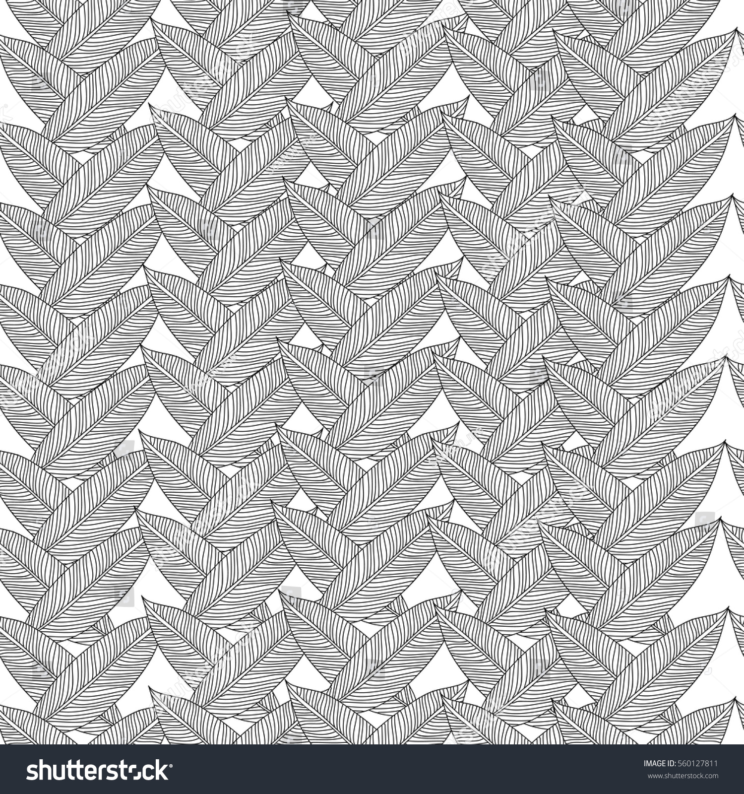 Vector Pattern Tribal Leaf Tribal Forest Stock Vector 560127811 ...