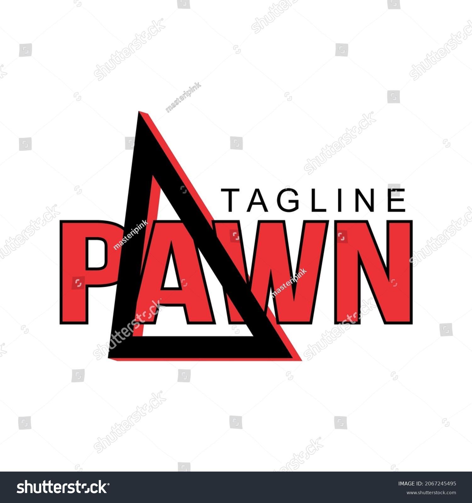 Vector Pawn Text Logo Triangle Shape Stock Vector (Royalty Free ...