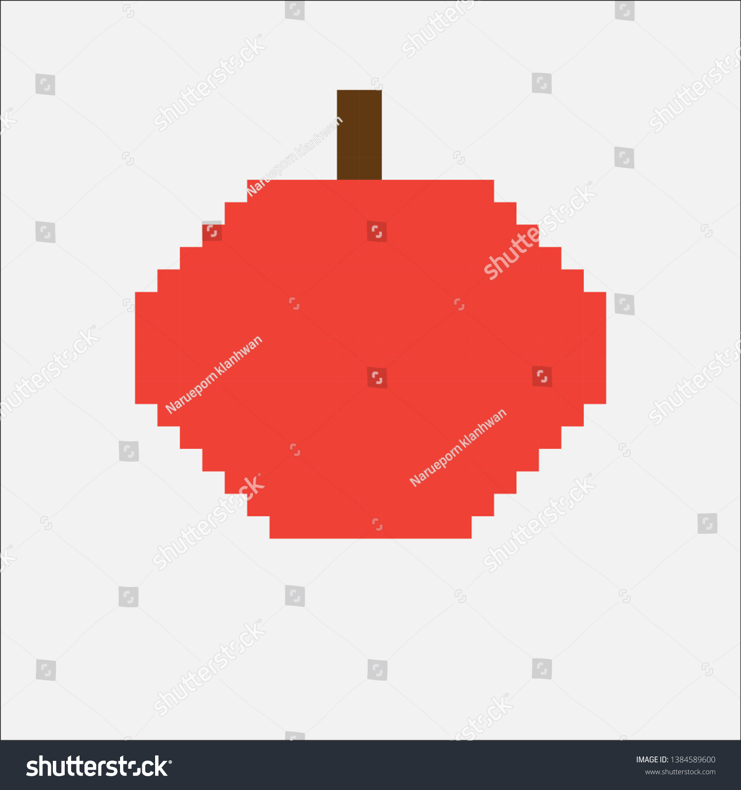 Vector Peach Concept Pixel Art Stock Vector (Royalty Free) 1384589600