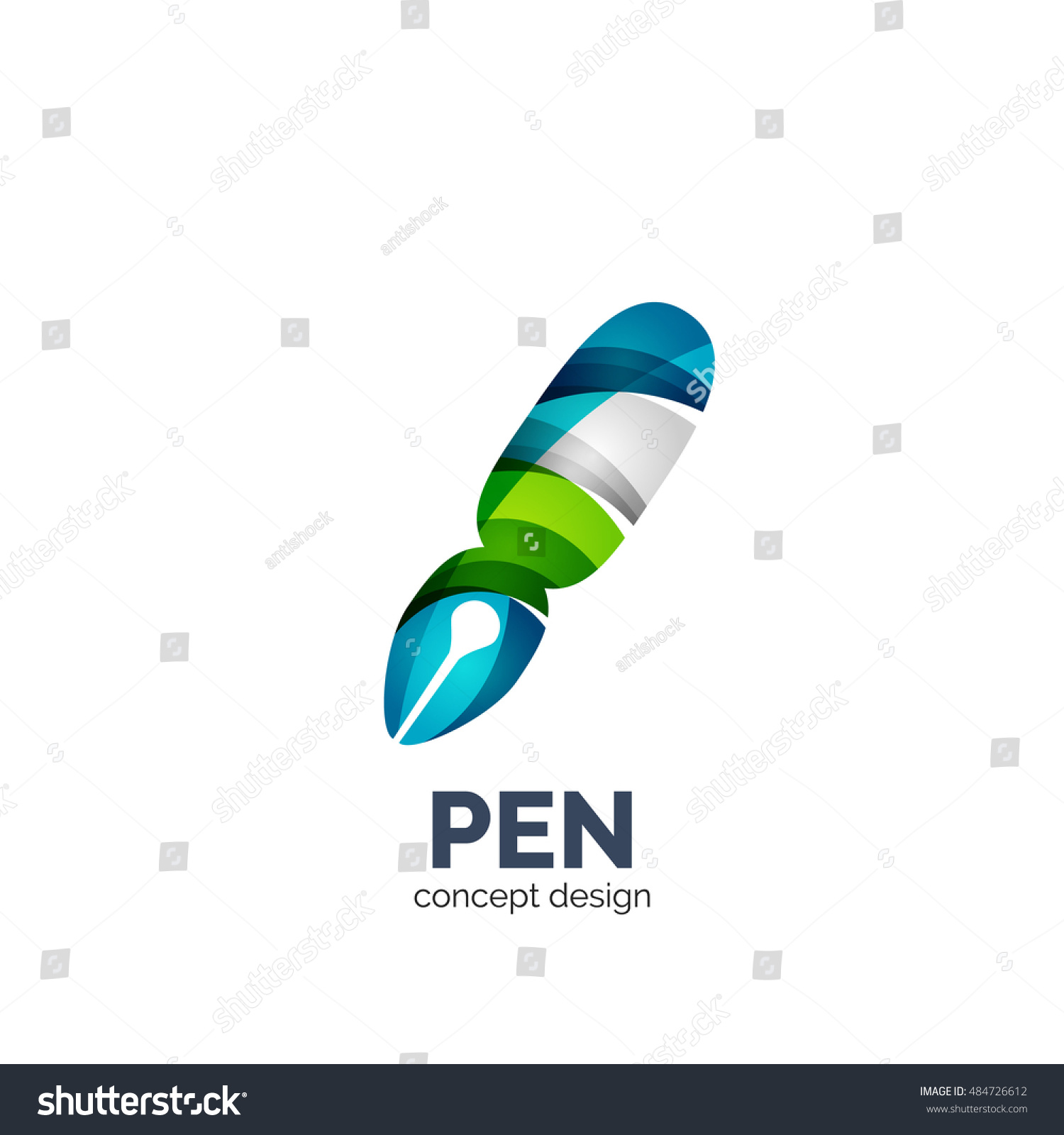 Vector Pen Logo Template Elegant Geometric Stock Vector (Royalty Free ...