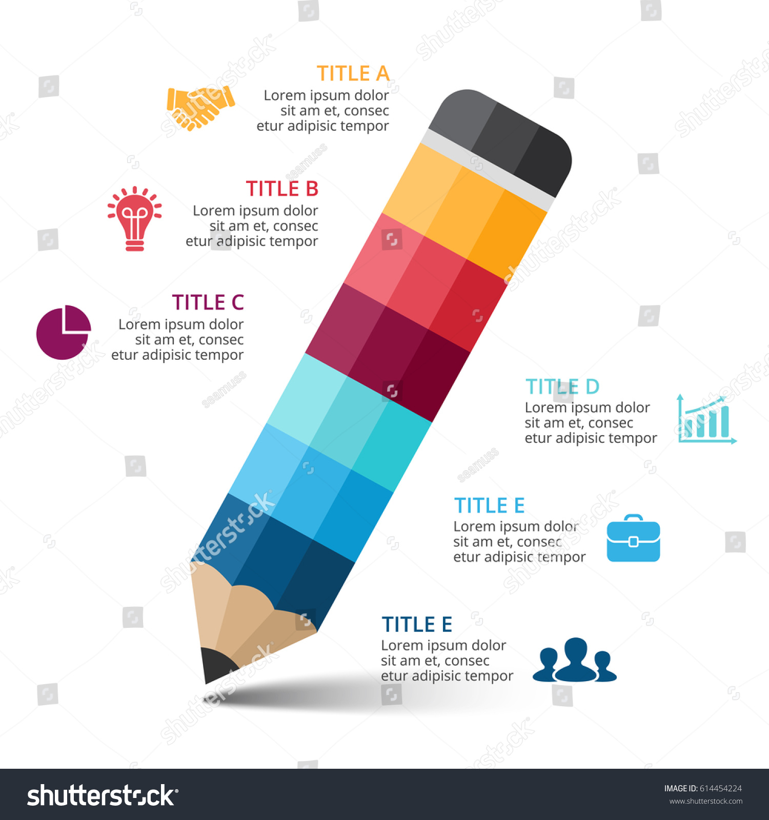 Vector Pencil Infographic Education Diagram Knowledge Stock Vector ...