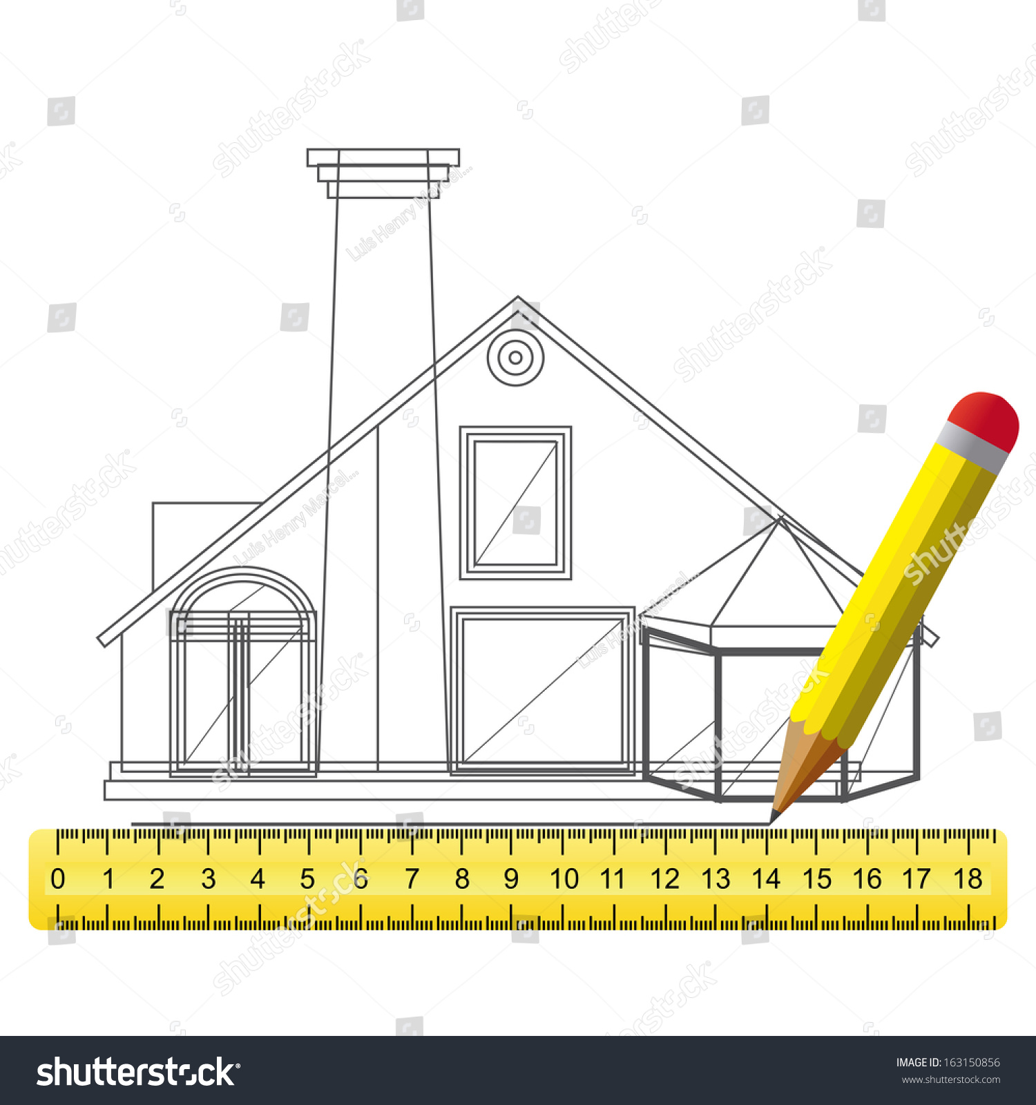 Vector Pencil Sketching Rule Stock Vector (Royalty Free) 163150856
