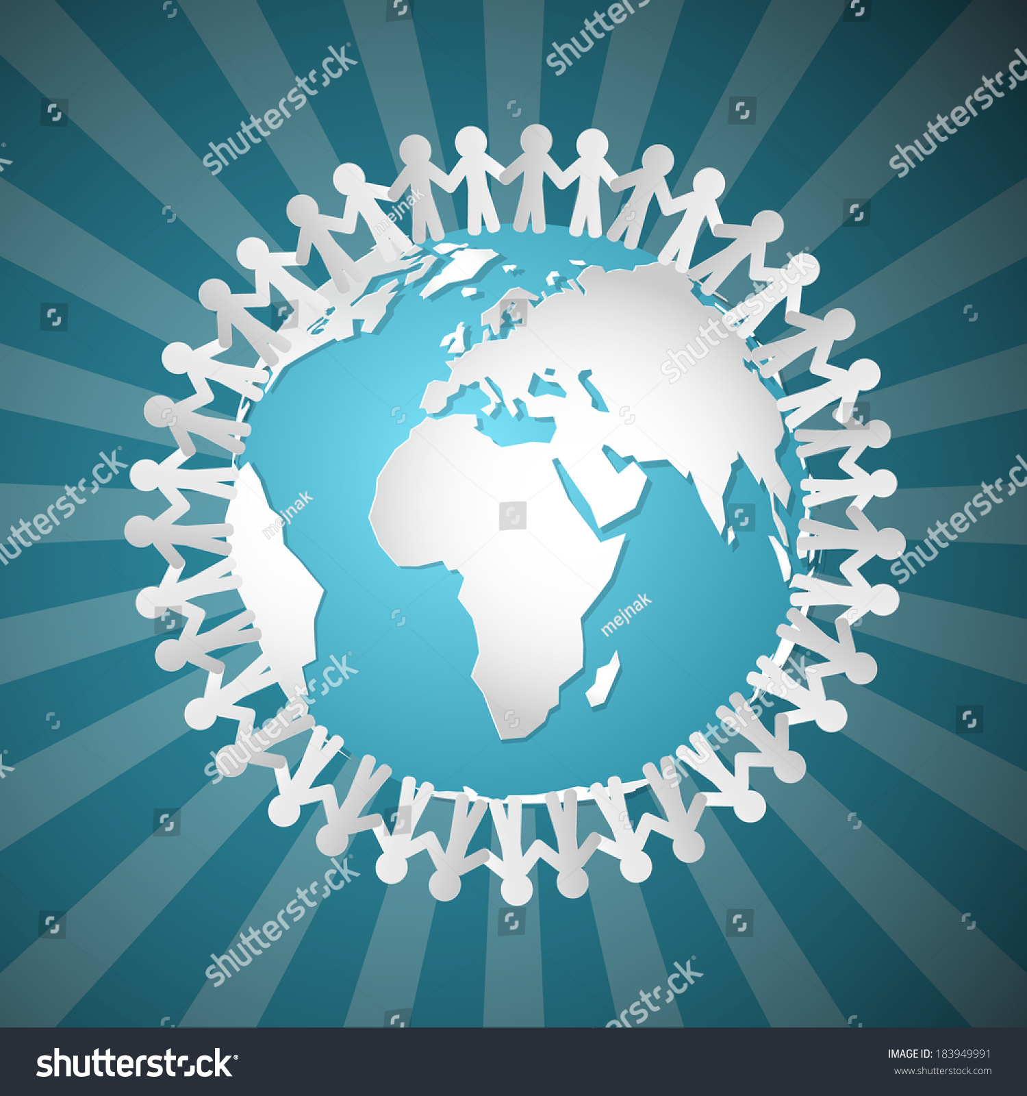 Vector People Holding Hands Around Globe Stock Vector (Royalty Free ...