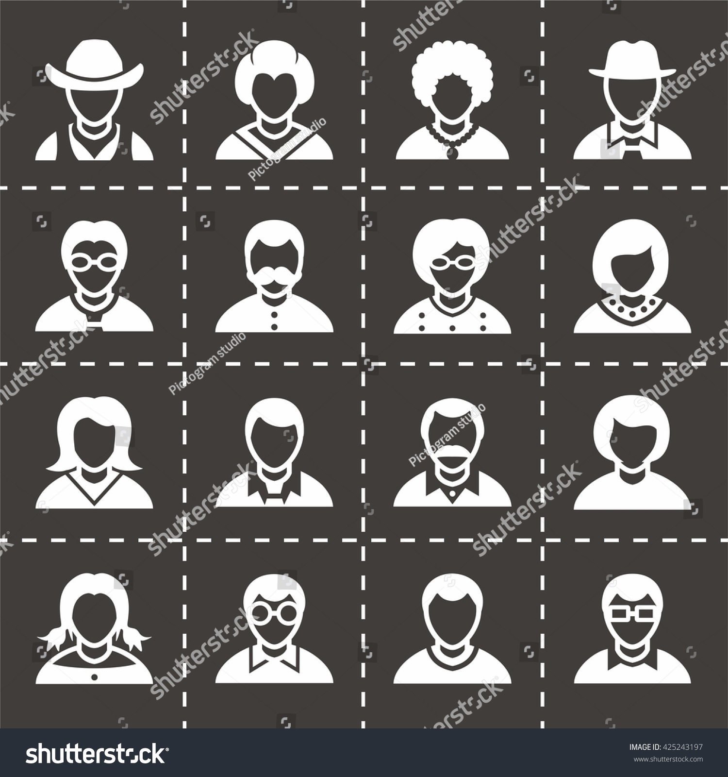 Vector People Icon Set: vector de stock (libre de regalías) 425243197 | Shutterstock