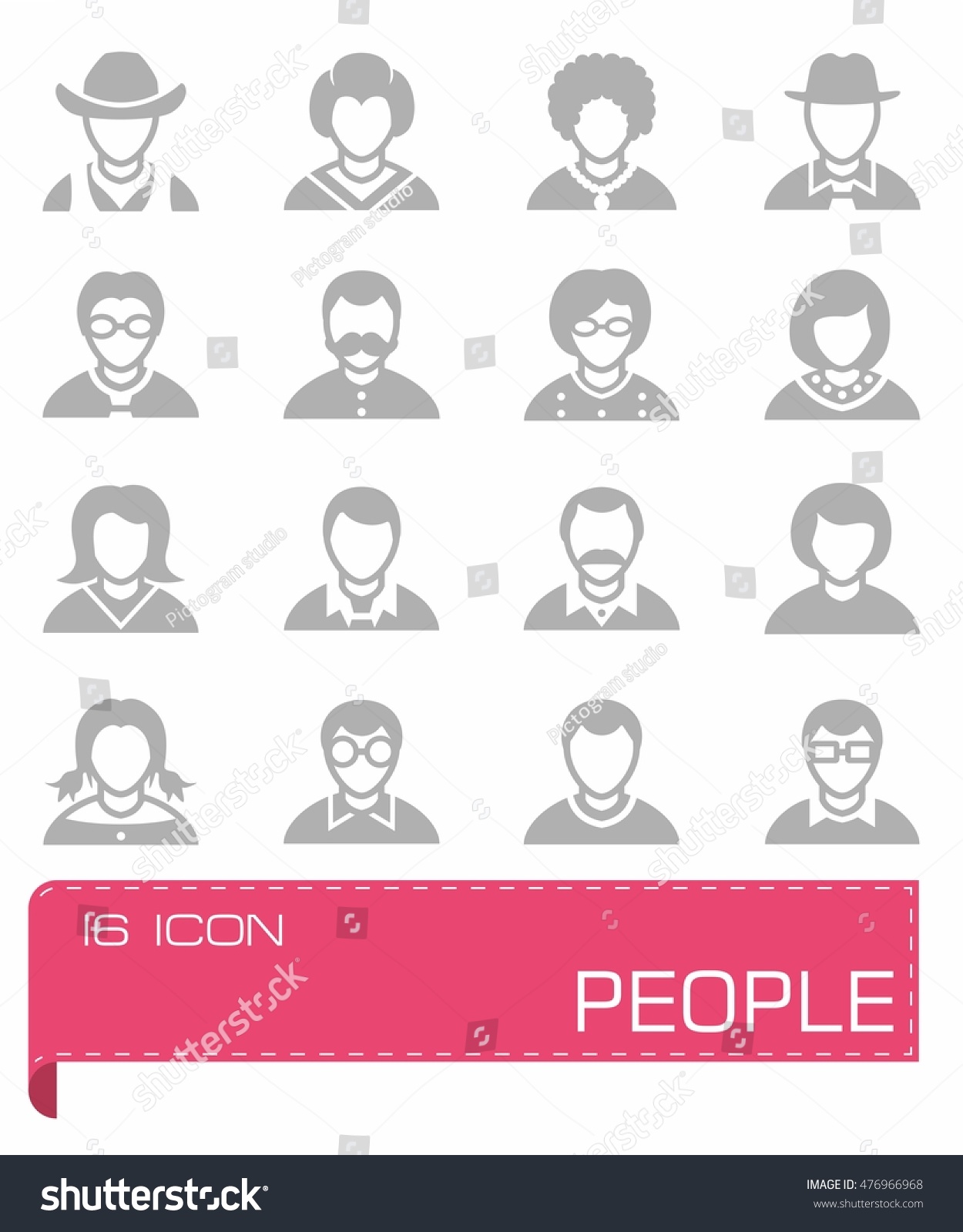 Vector People Icon Set Stock Vector (Royalty Free) 476966968 | Shutterstock