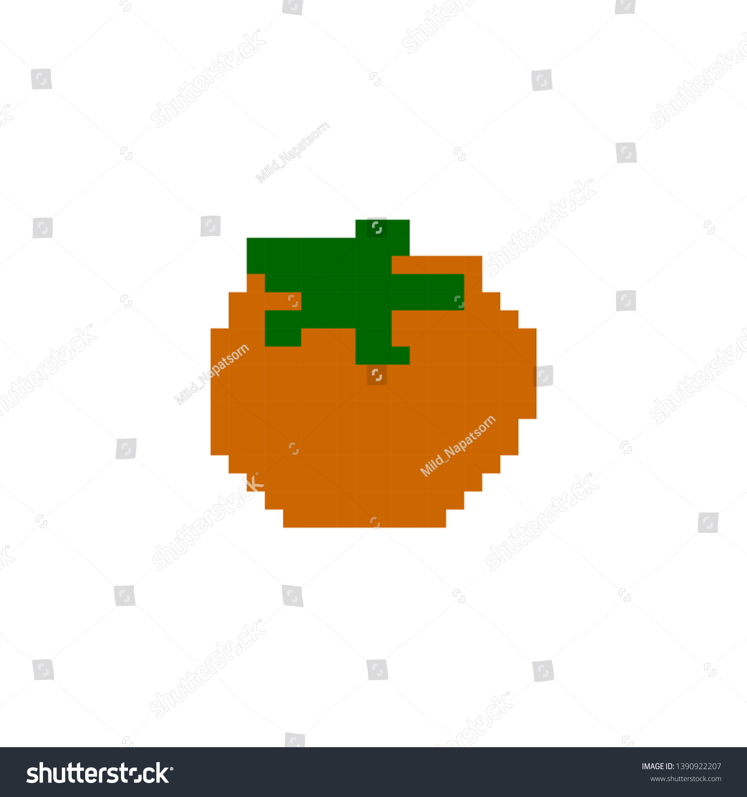 Vector Persimmon Pixel Art Color: vector de stock (libre de regalías ...