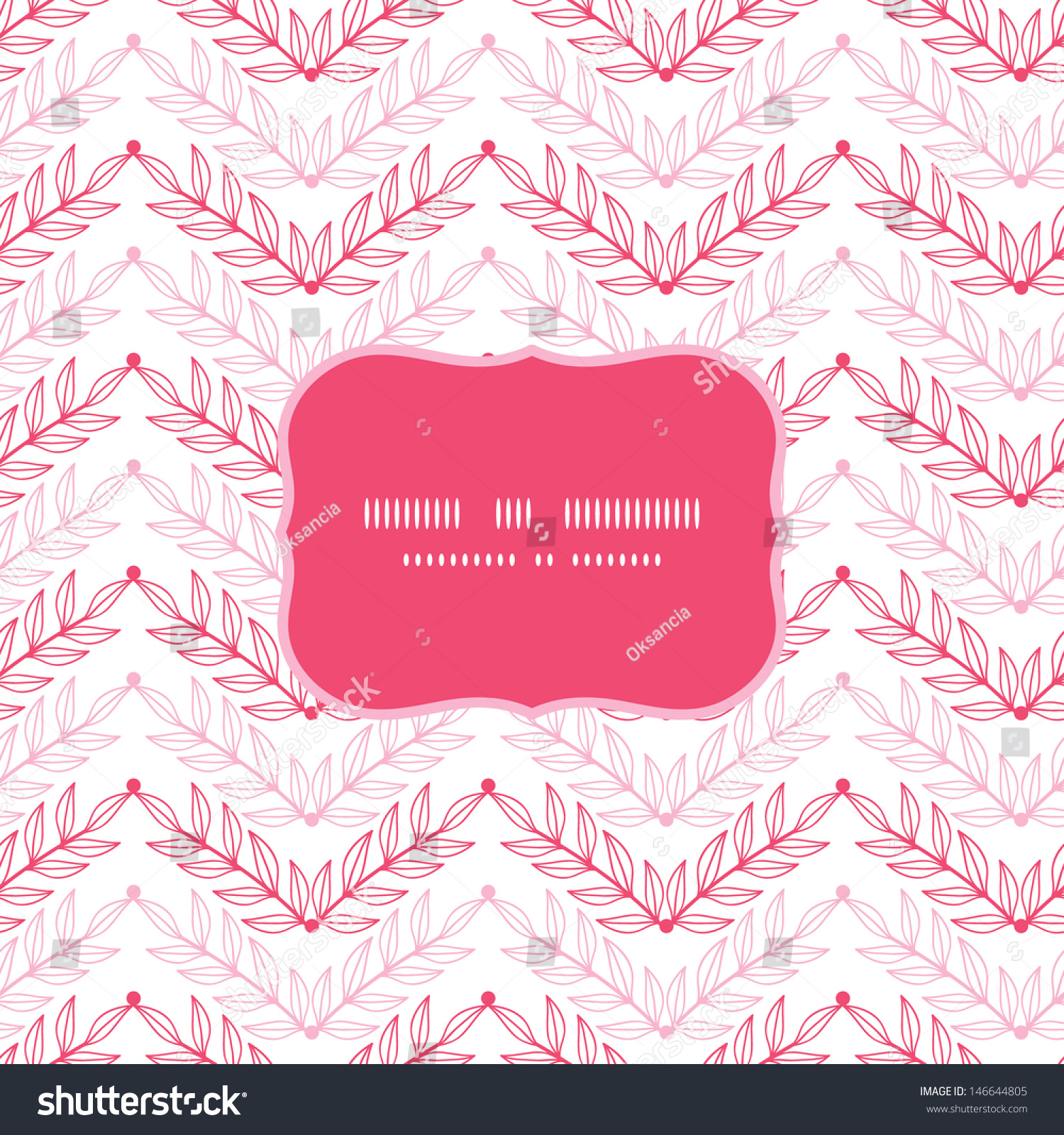 Vector Pink Line Art Leaves Chevron Stock Vector (Royalty Free ...