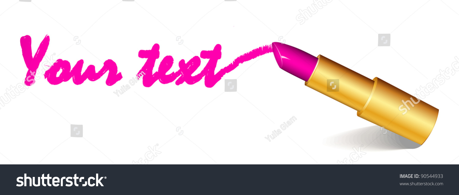 Vector Pink Lipstick Space Your Text Stock Vector (Royalty Free ...