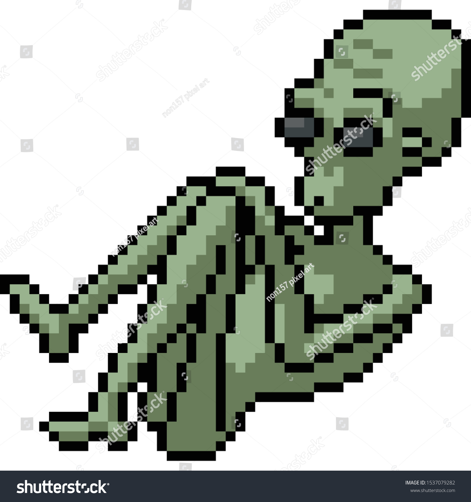 Vector Pixel Art Alien Corpse Isolated: เวกเตอร์สต็อก (ปลอดค่าลิขสิทธิ์ ...