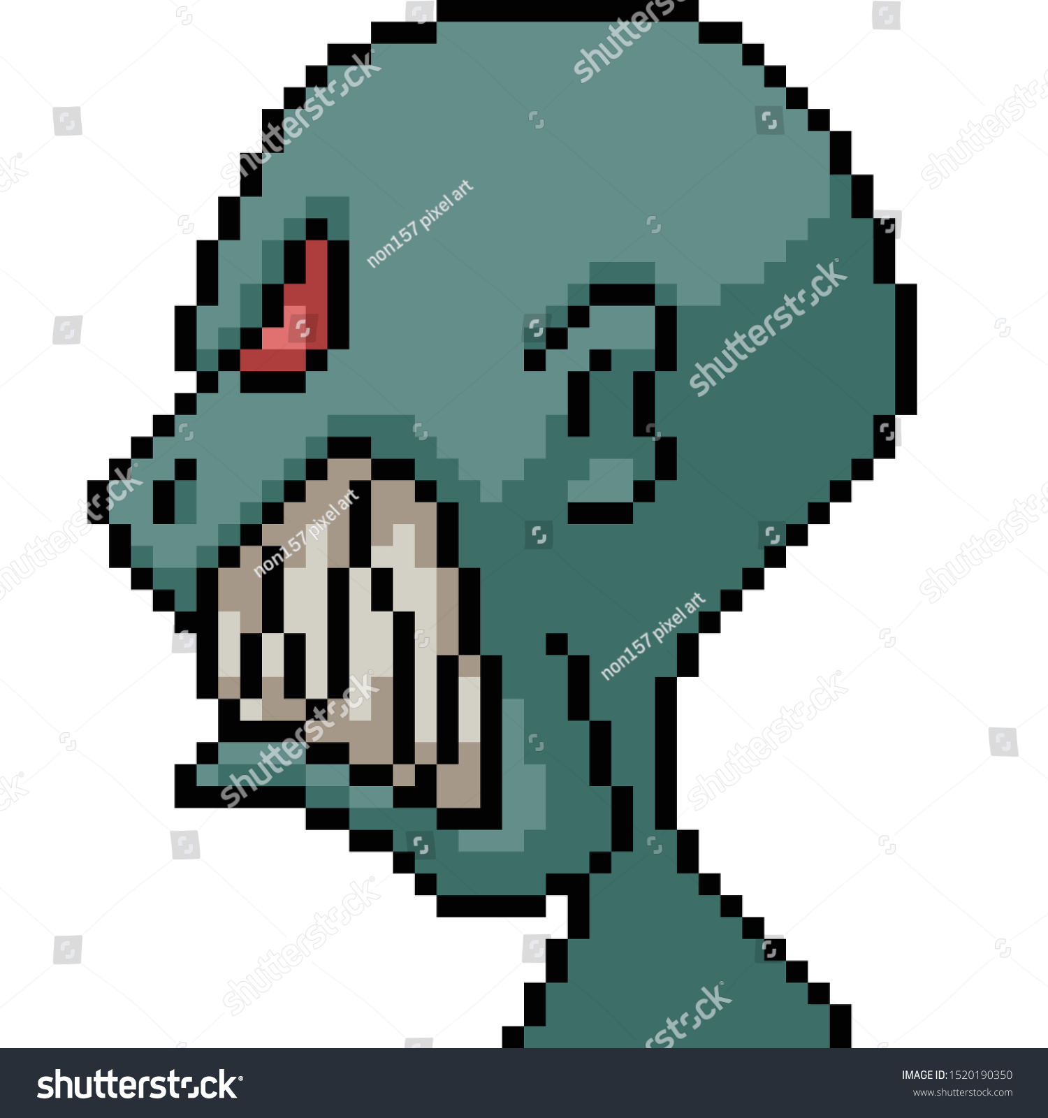 Vector Pixel Art Alien Monster Isolated 스톡 벡터(로열티 프리) 1520190350 ...