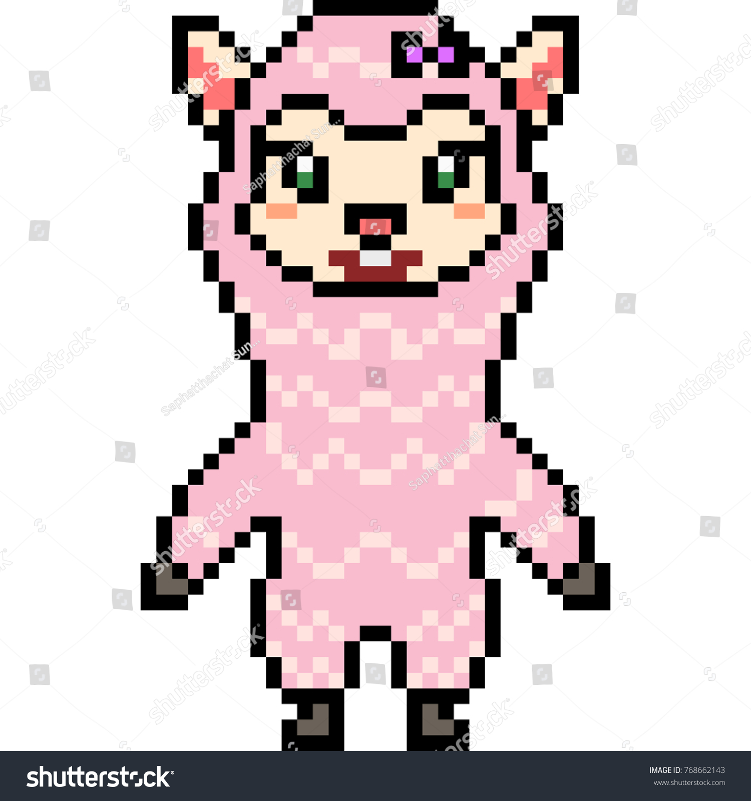 Vector Pixel Art Alpaca Isolated Stock Vector (Royalty Free) 768662143