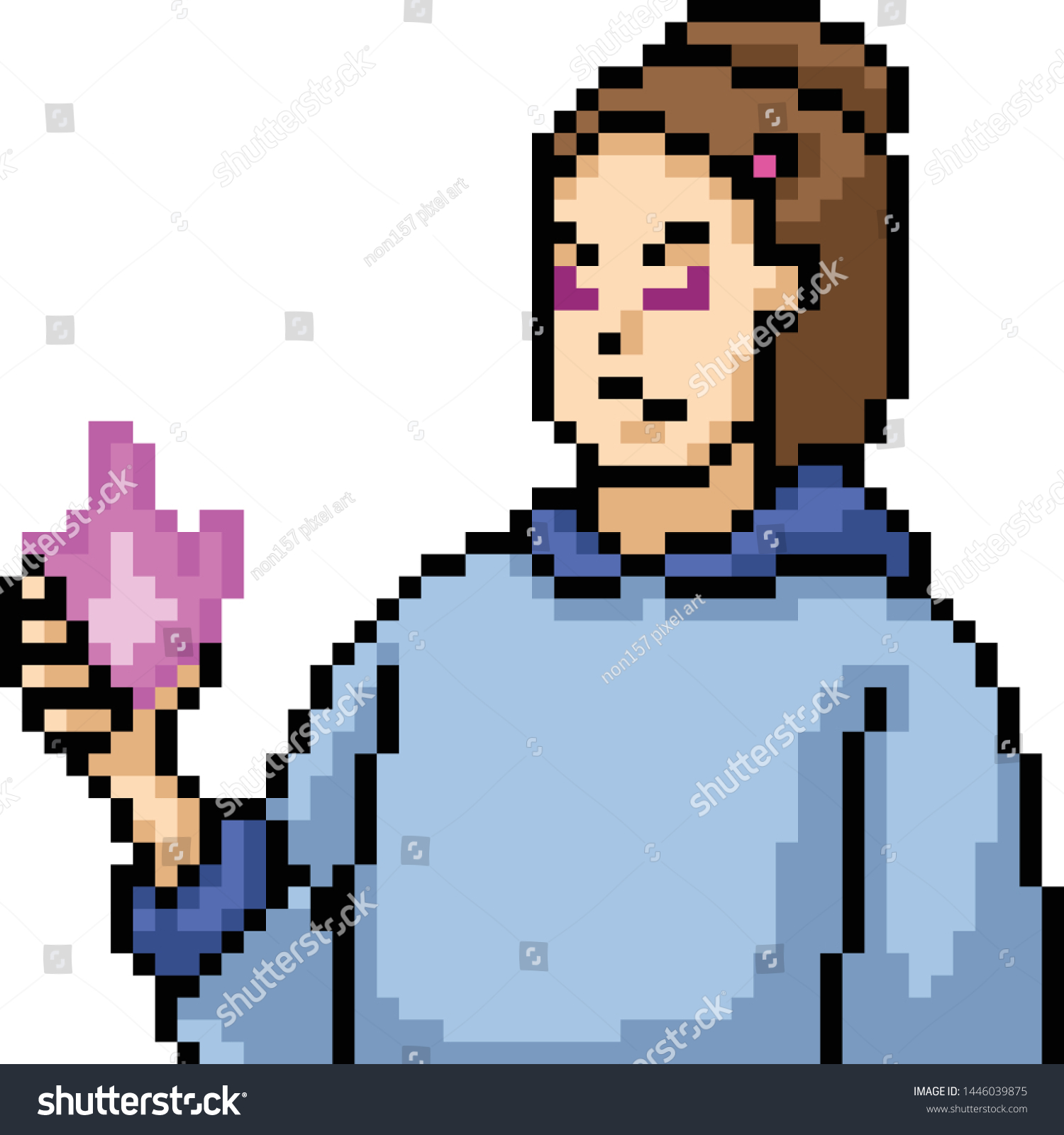 Vector Pixel Art Asian Wizard Isolated Stock Vector (Royalty Free ...