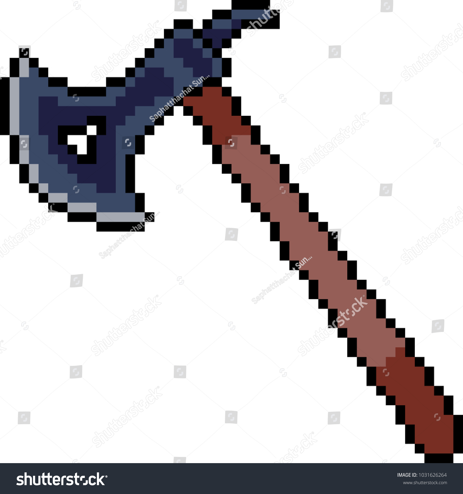 Vector Pixel Art Axe Isolated Cartoon: vector de stock (libre de ...